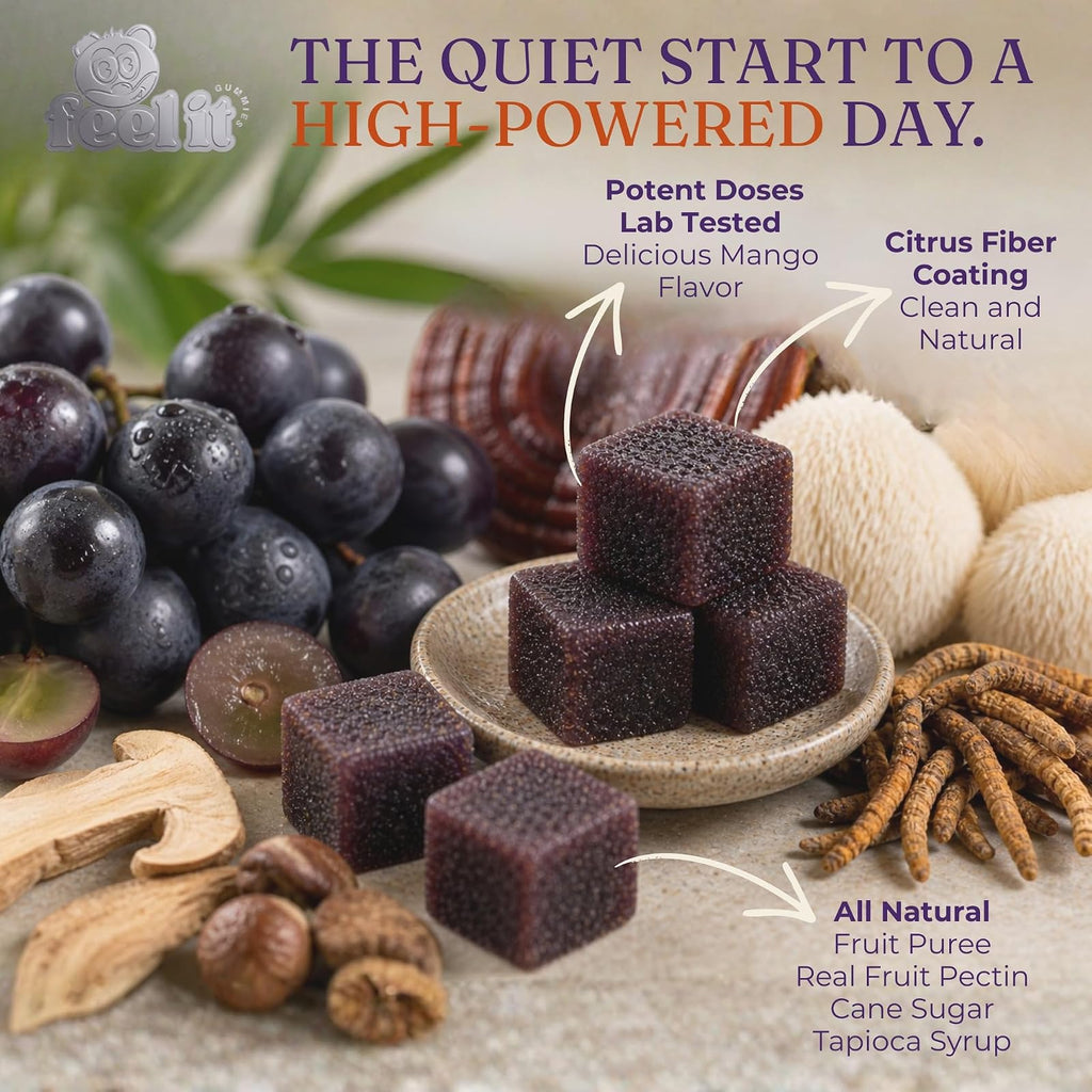 Mushroom gummies for cognitive health