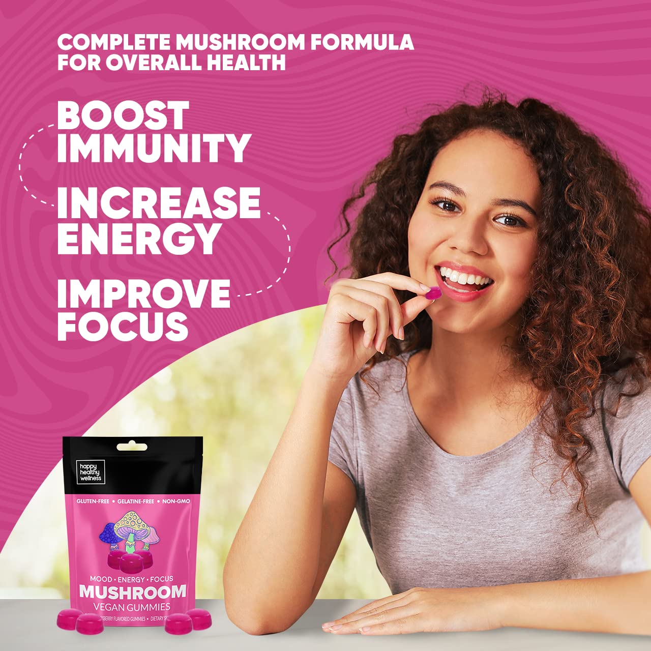 Mushroom gummies for immune support