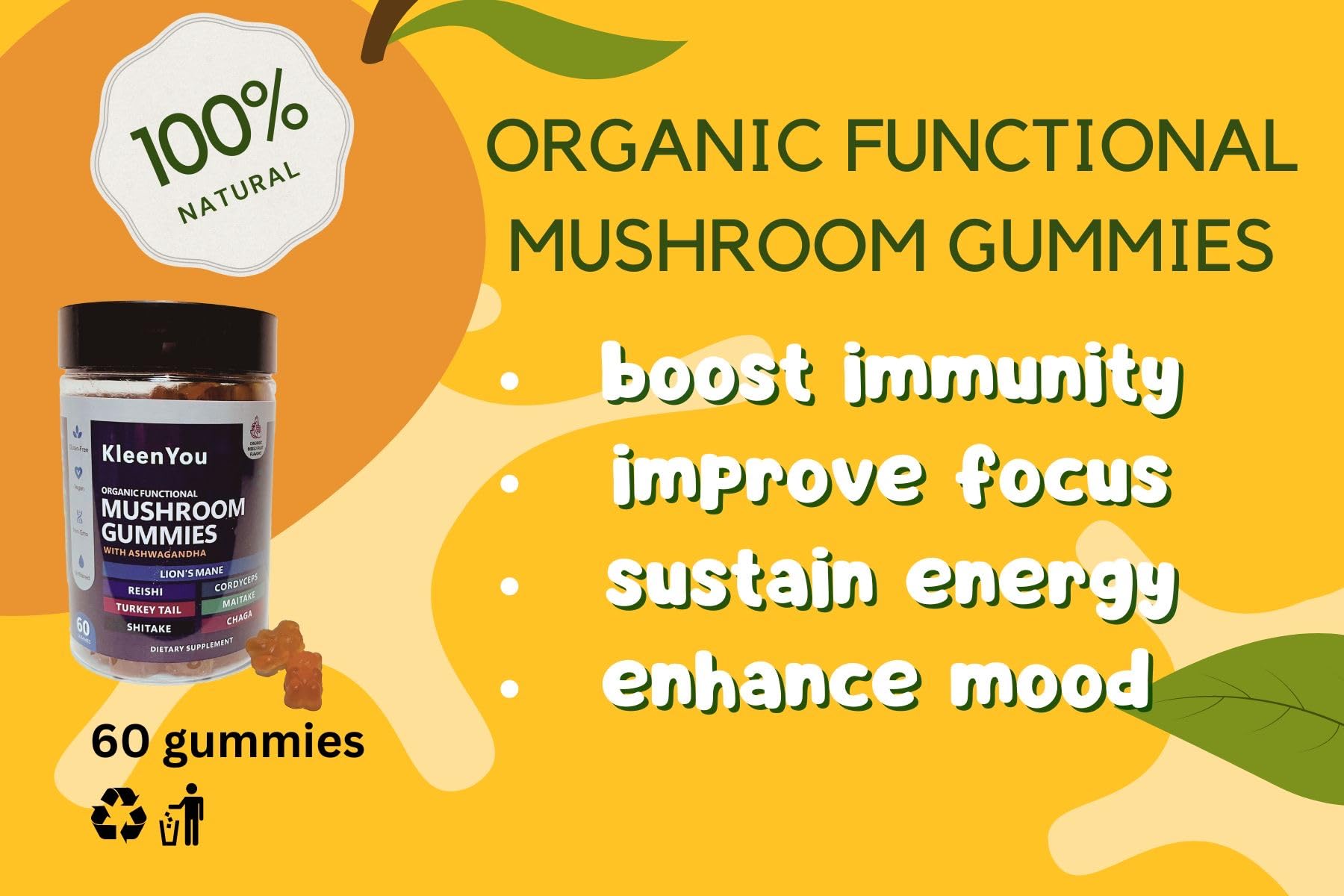 Mushroom gummies for mental clarity