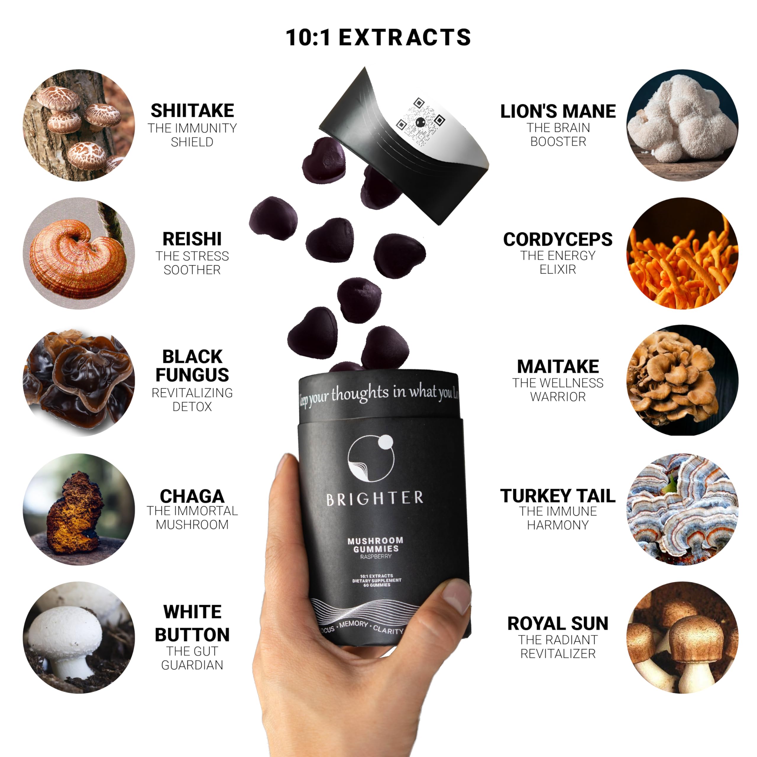 mushroom gummies with Chaga extract