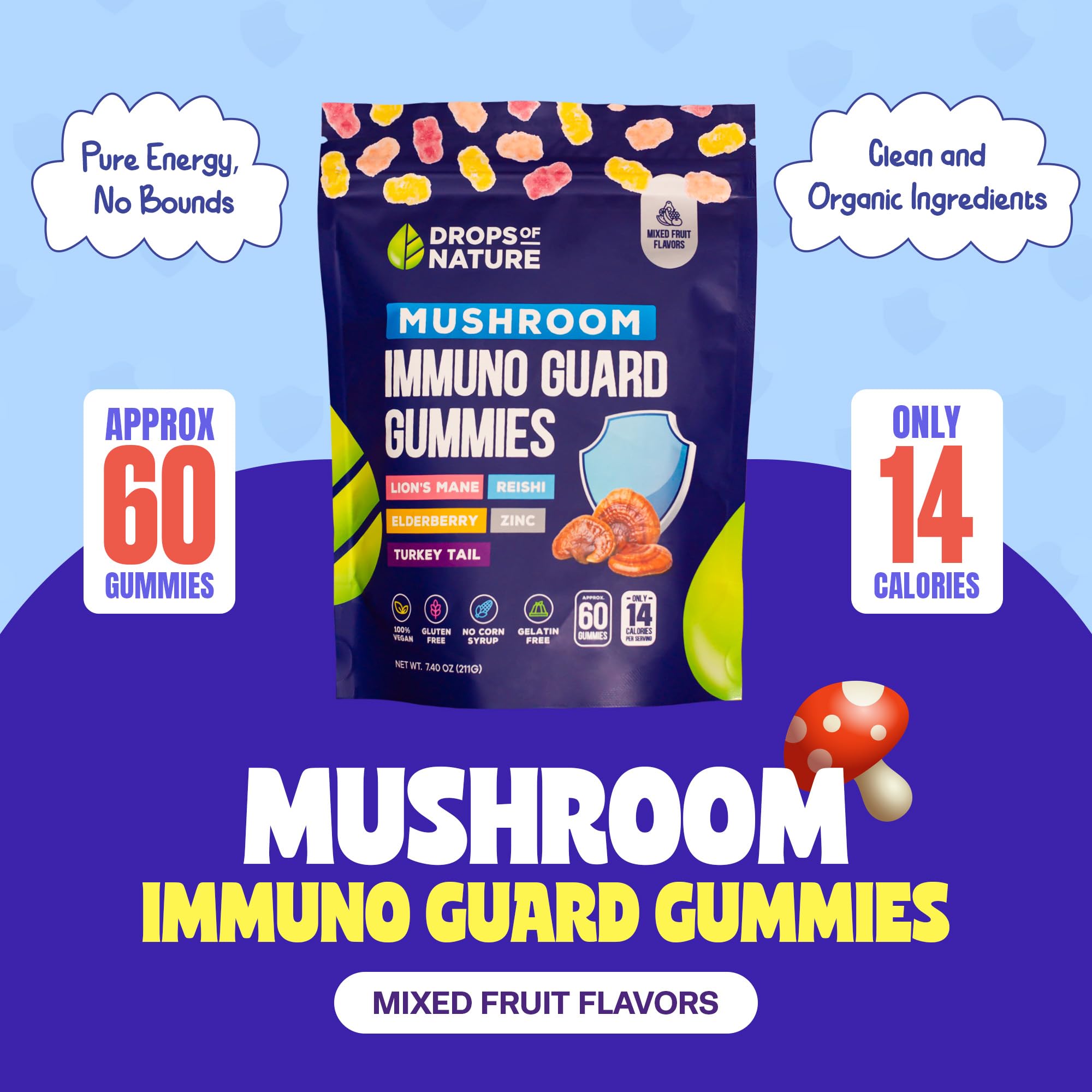 mushroom gummies with elderberry