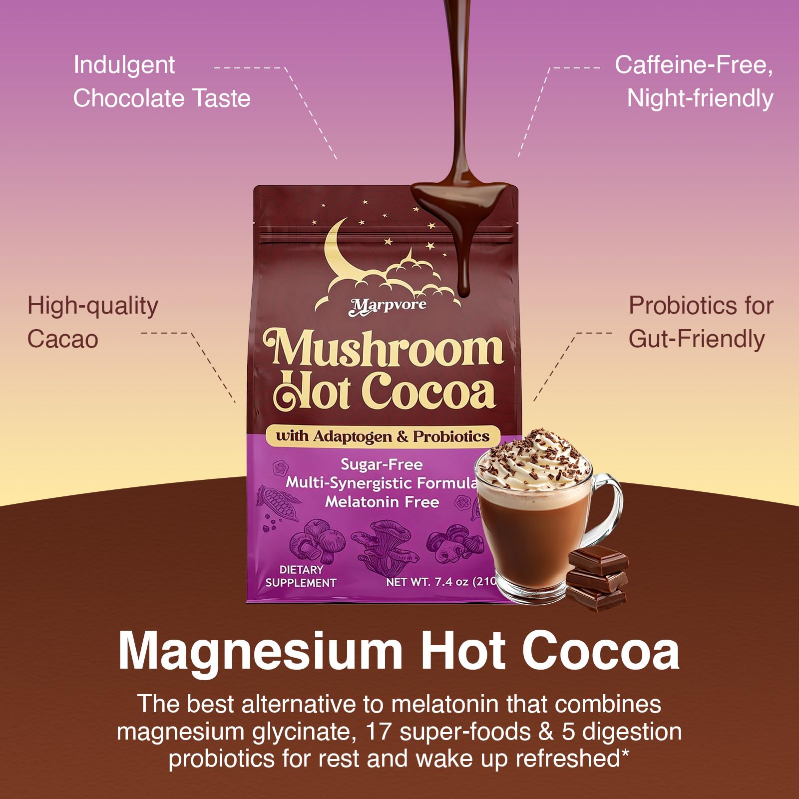 Mushroom hot cocoa for relaxation