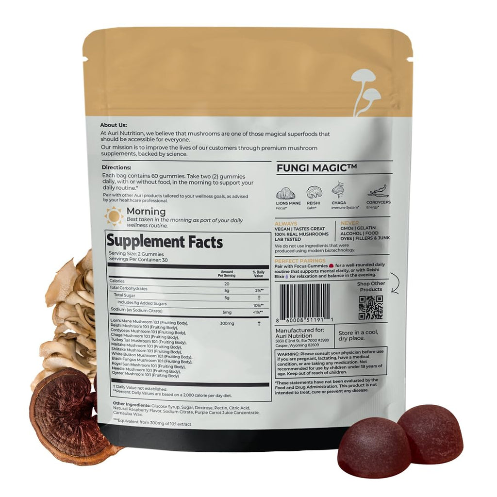 mushroom-infused daily health gummies
