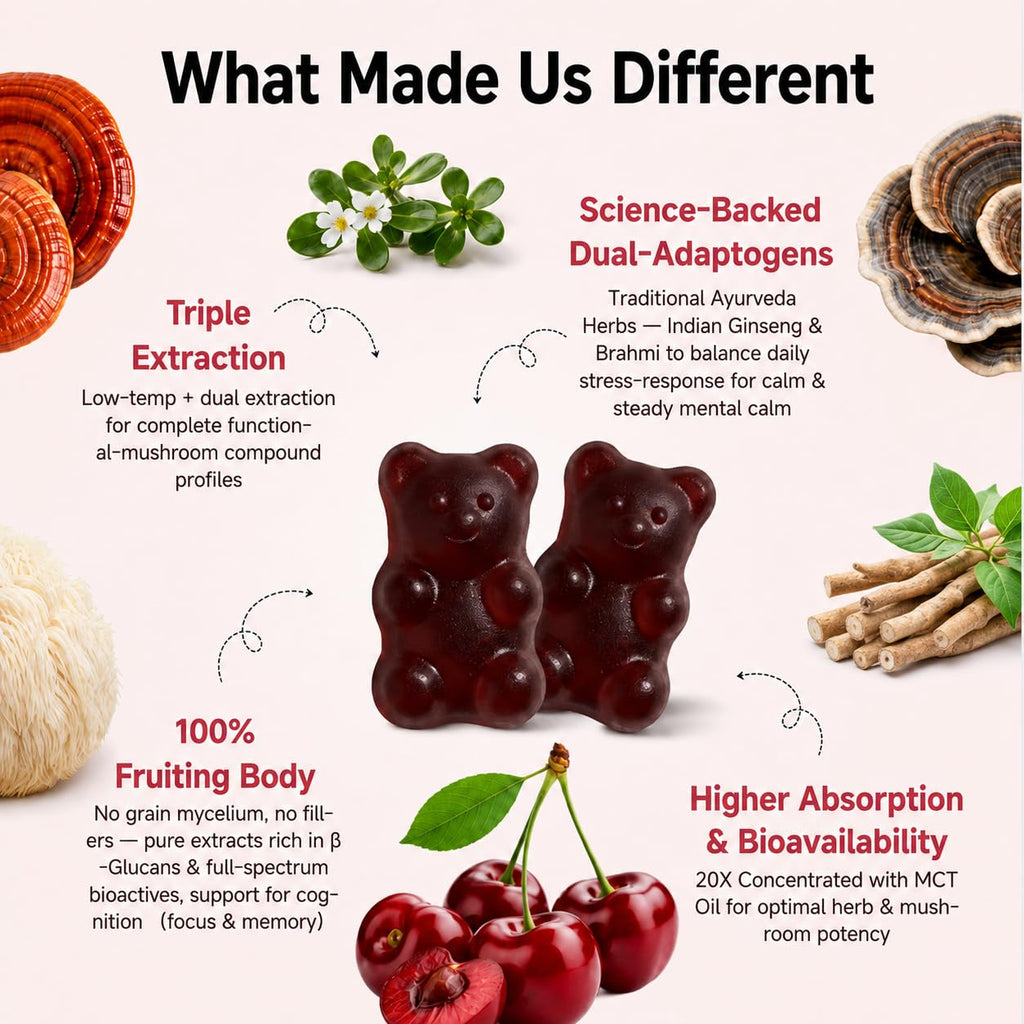Mushroom-infused GABA gummies for mood support