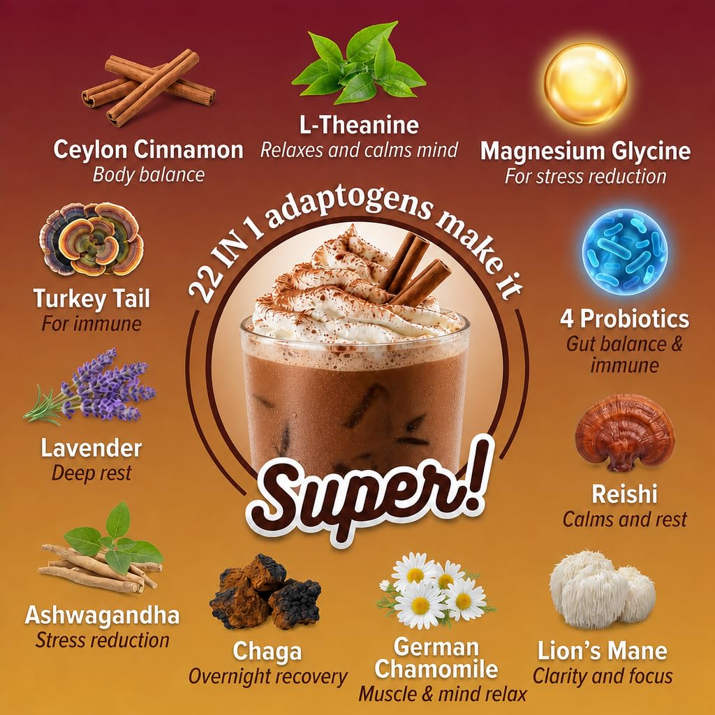Mushroom infused hot chocolate powder
