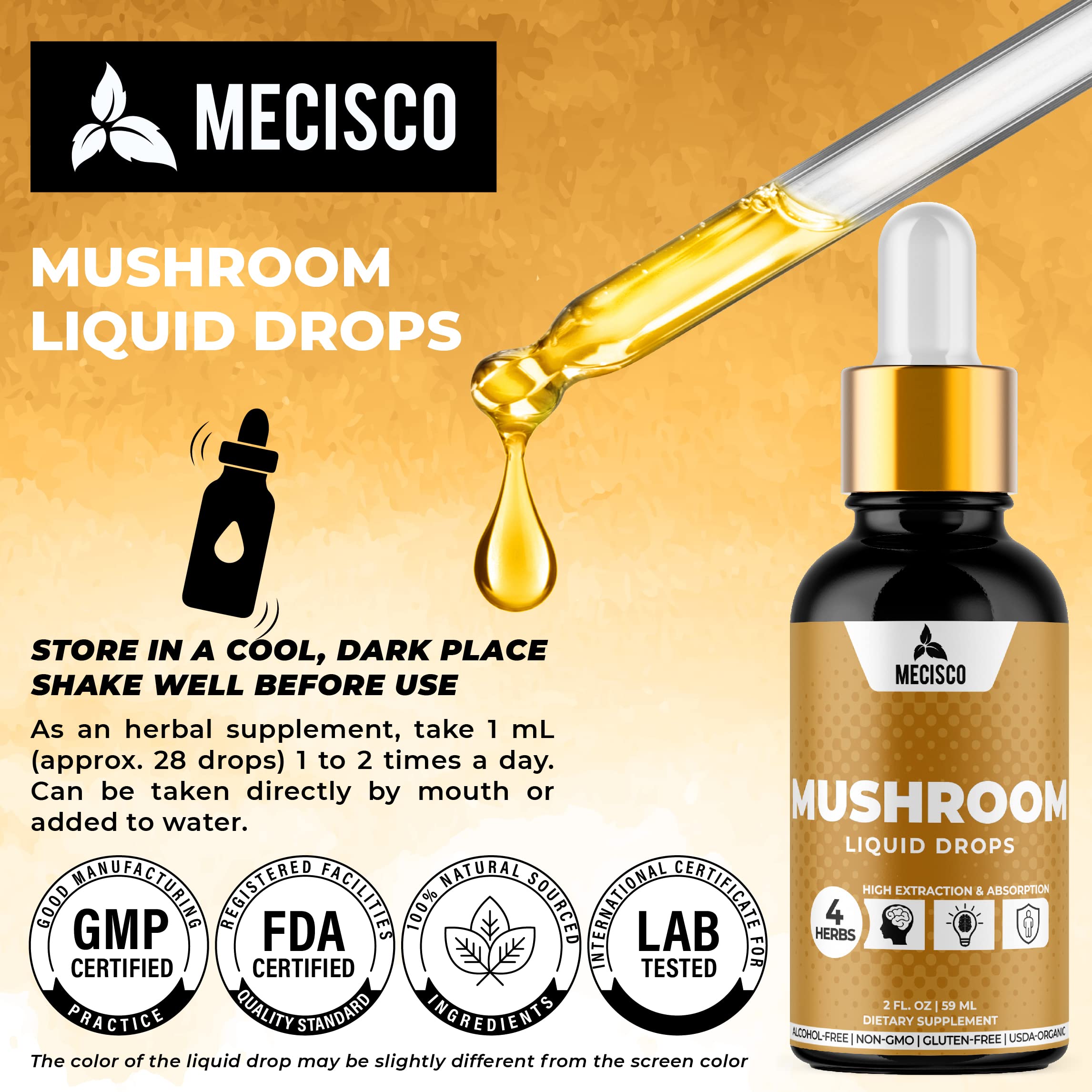 mushroom liquid drops for vegan diets
