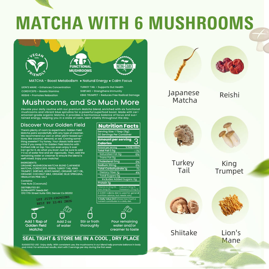 mushroom matcha for energy boost