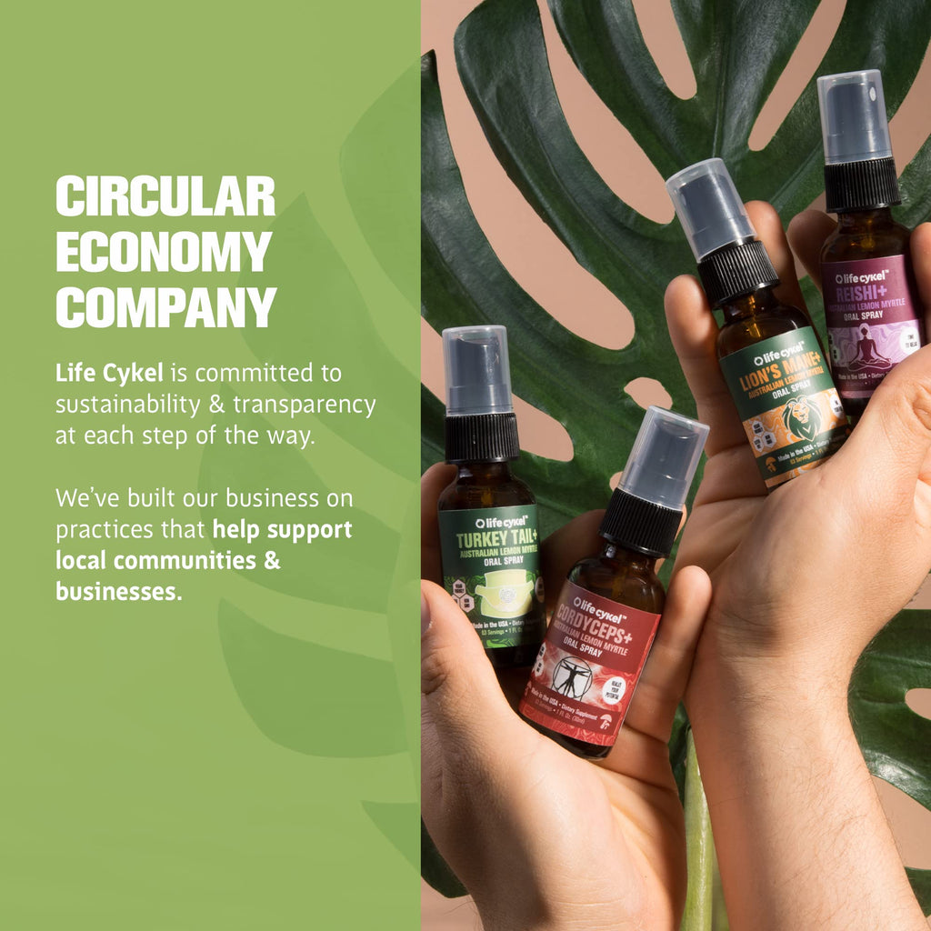 mushroom oral spray with lemon myrtle