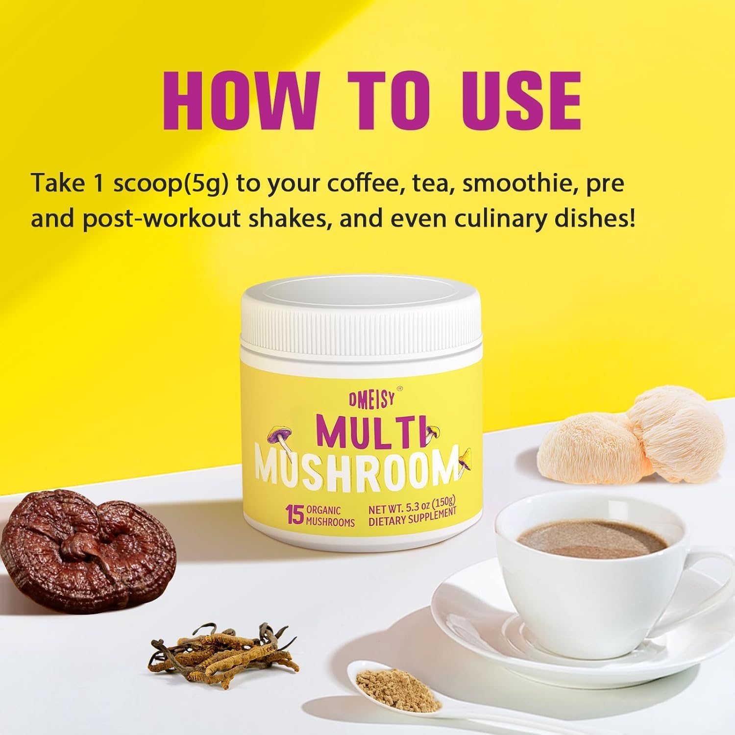 Mushroom powder for active lifestyle