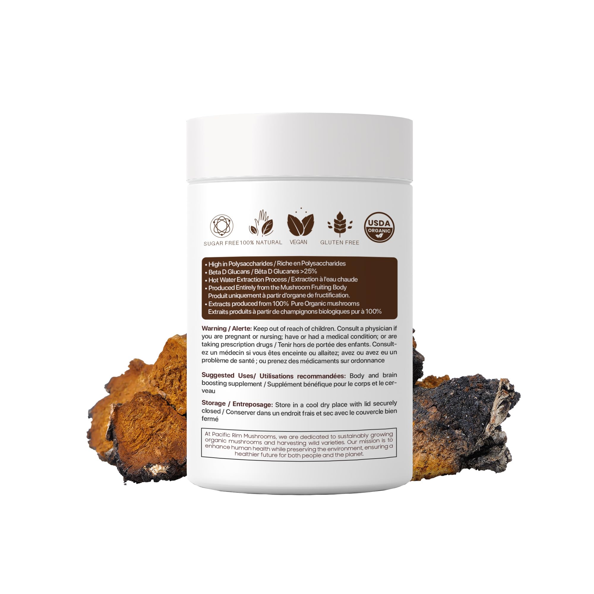 Mushroom powder for daily nutrition