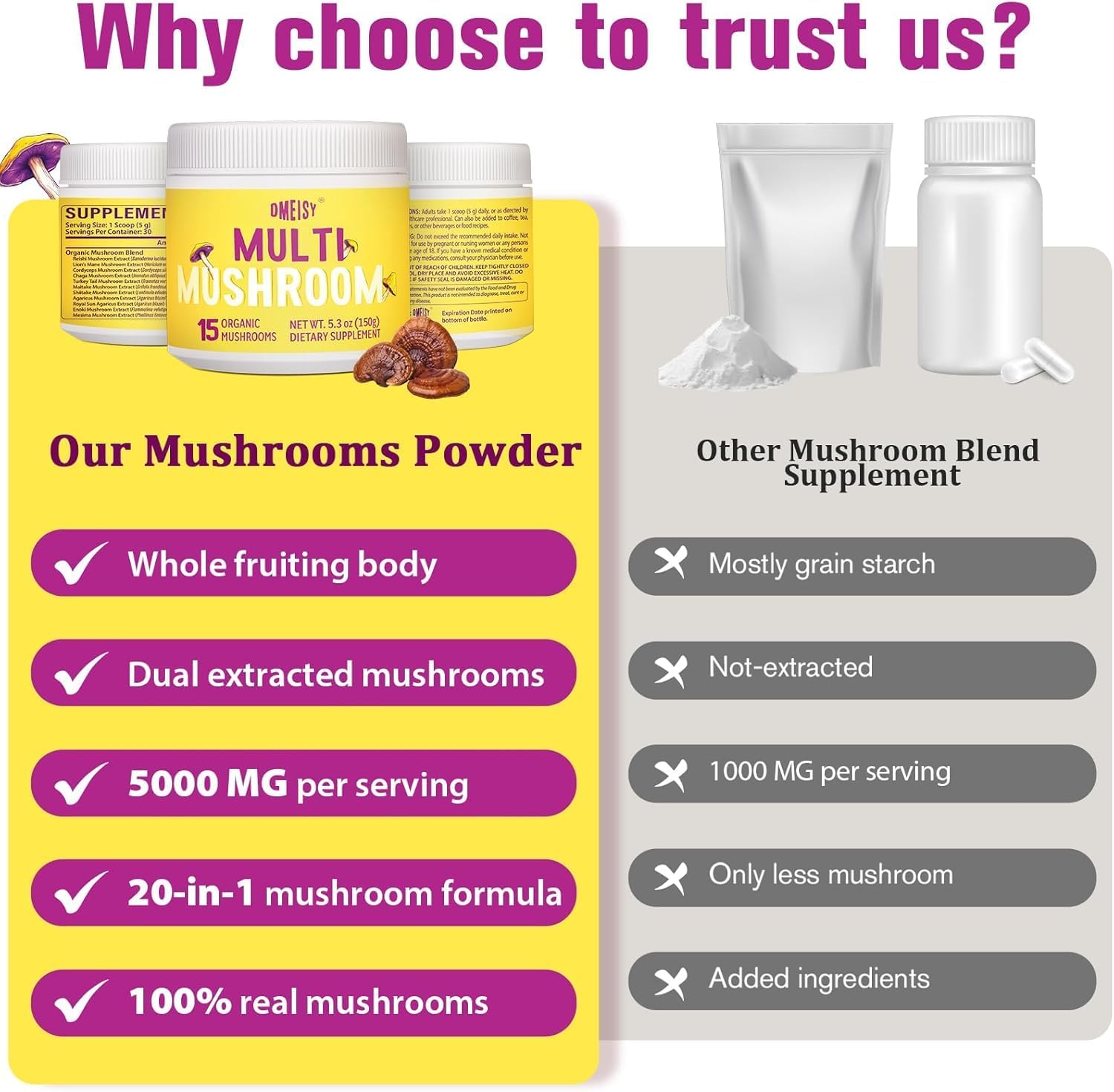 Mushroom powder for healthy lifestyle