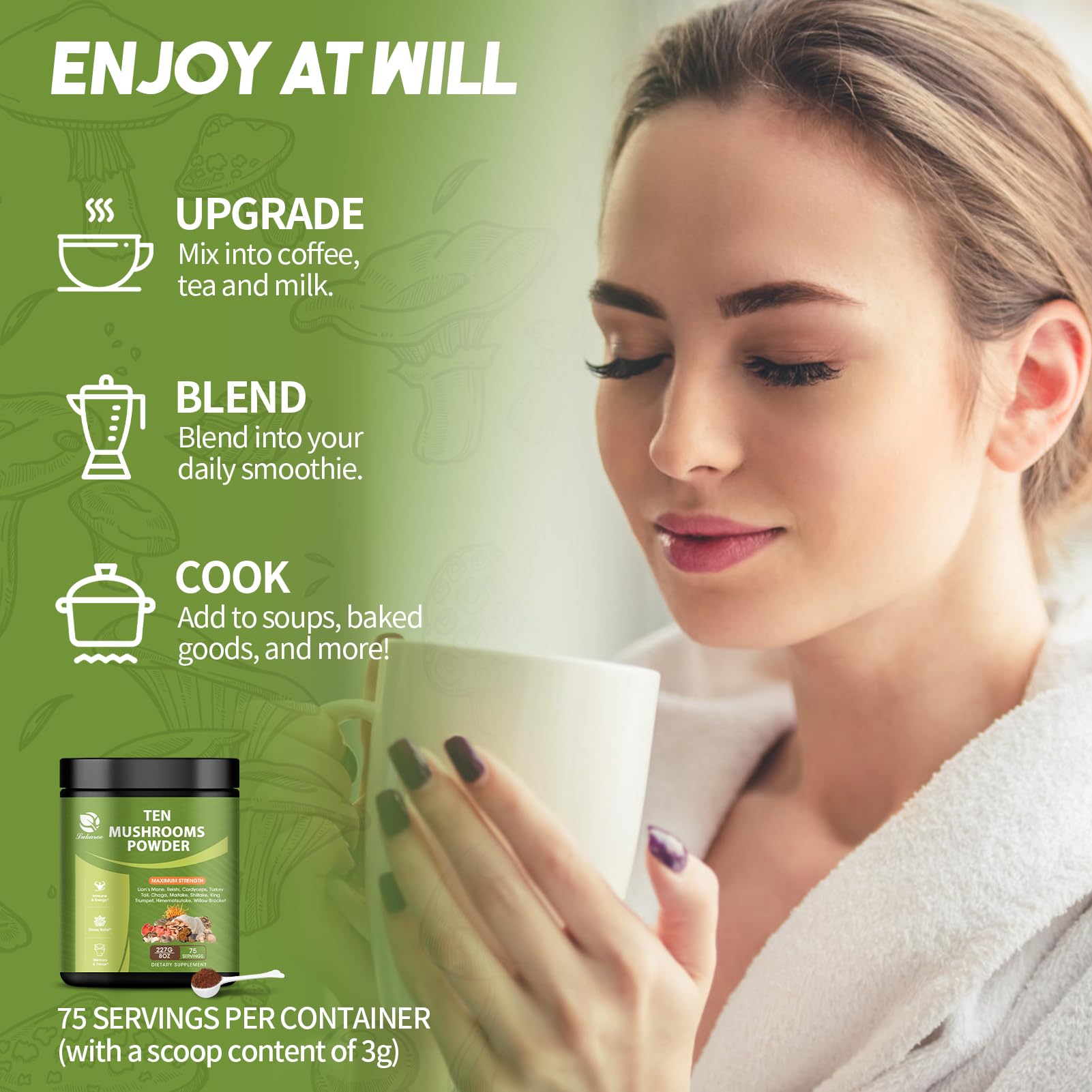 mushroom powder for immune support