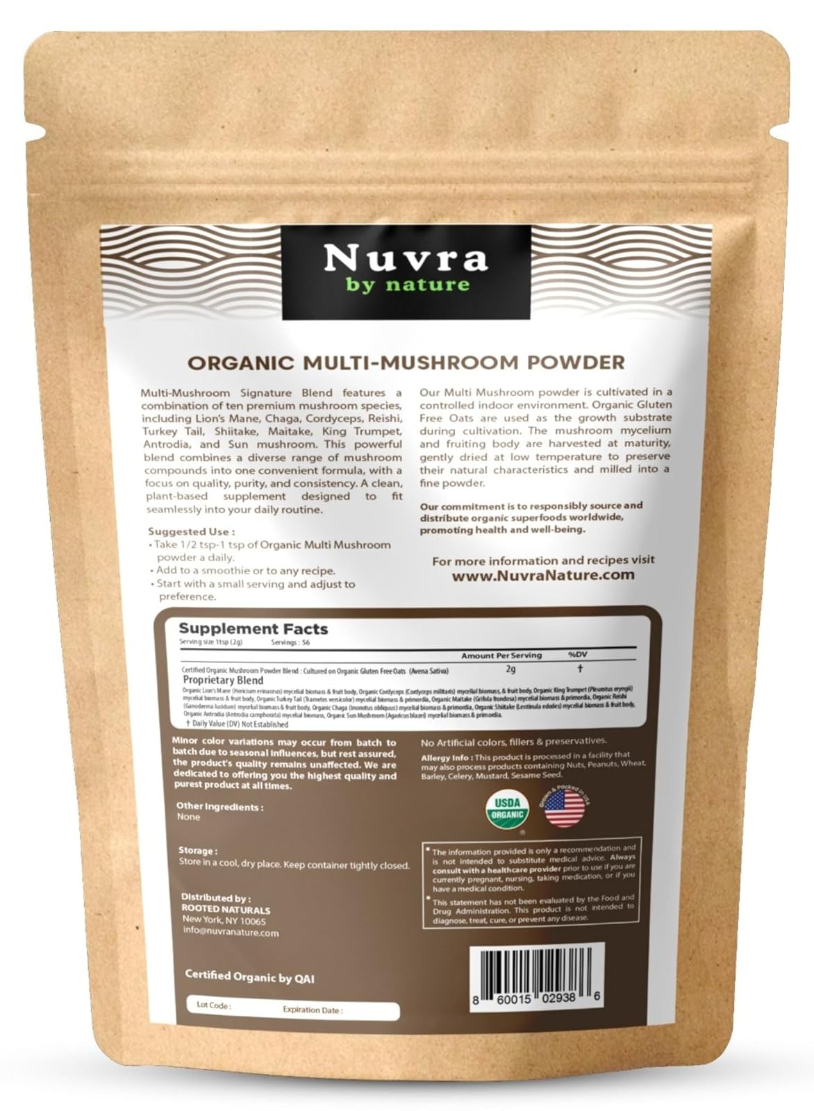 Mushroom powder for immune support