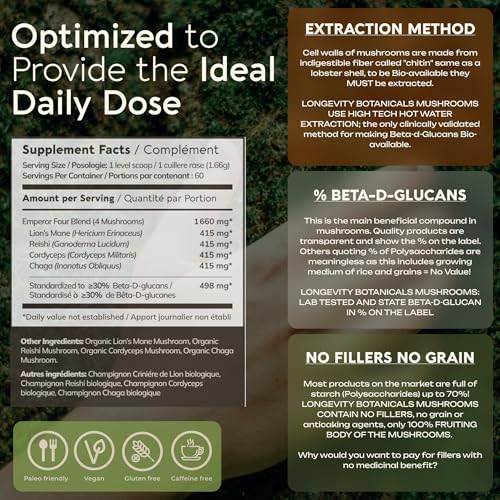 Mushroom powder for immune support