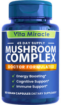 Mushroom supplement capsules for focus