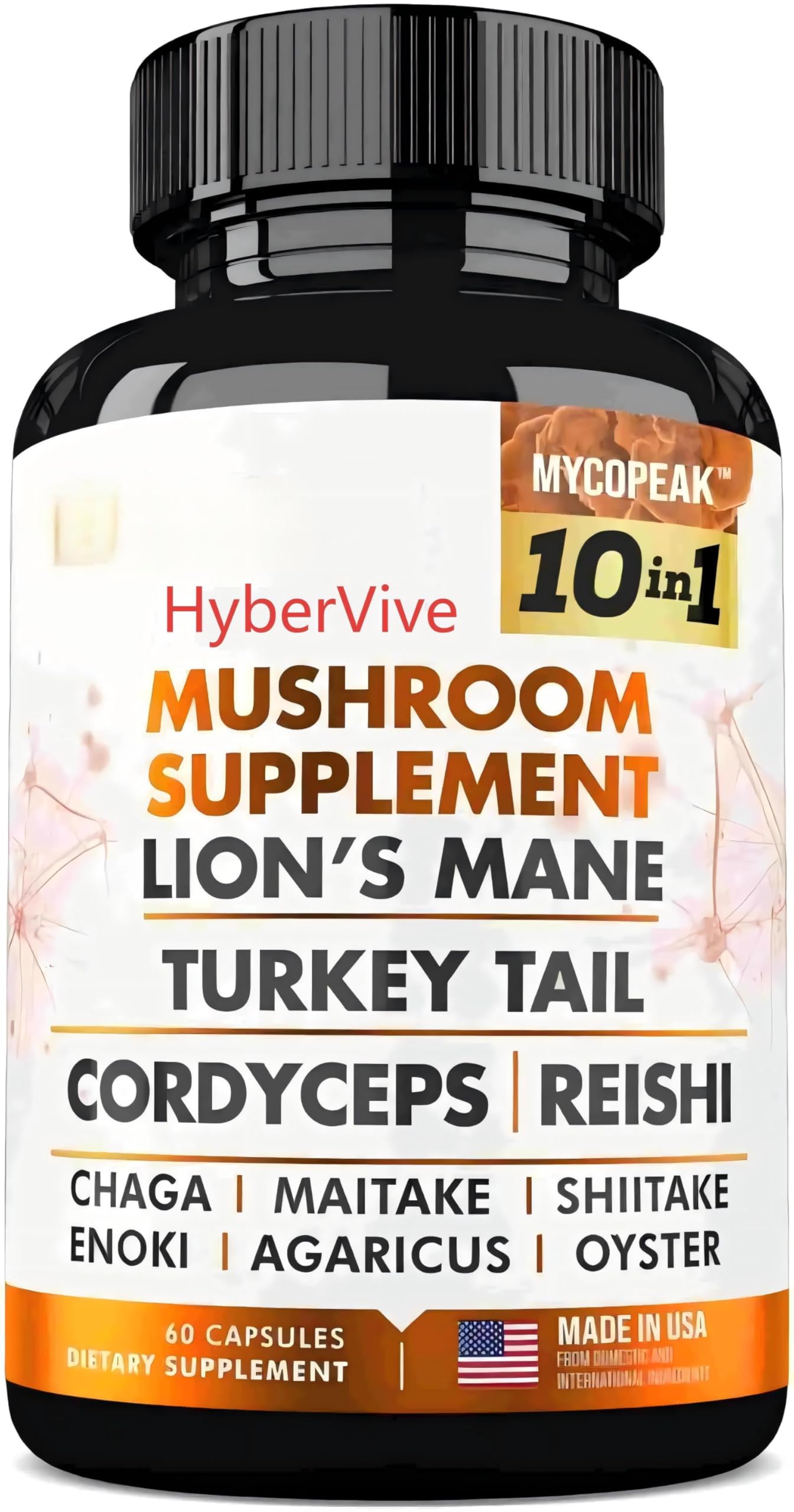 Mushroom supplement for brain support