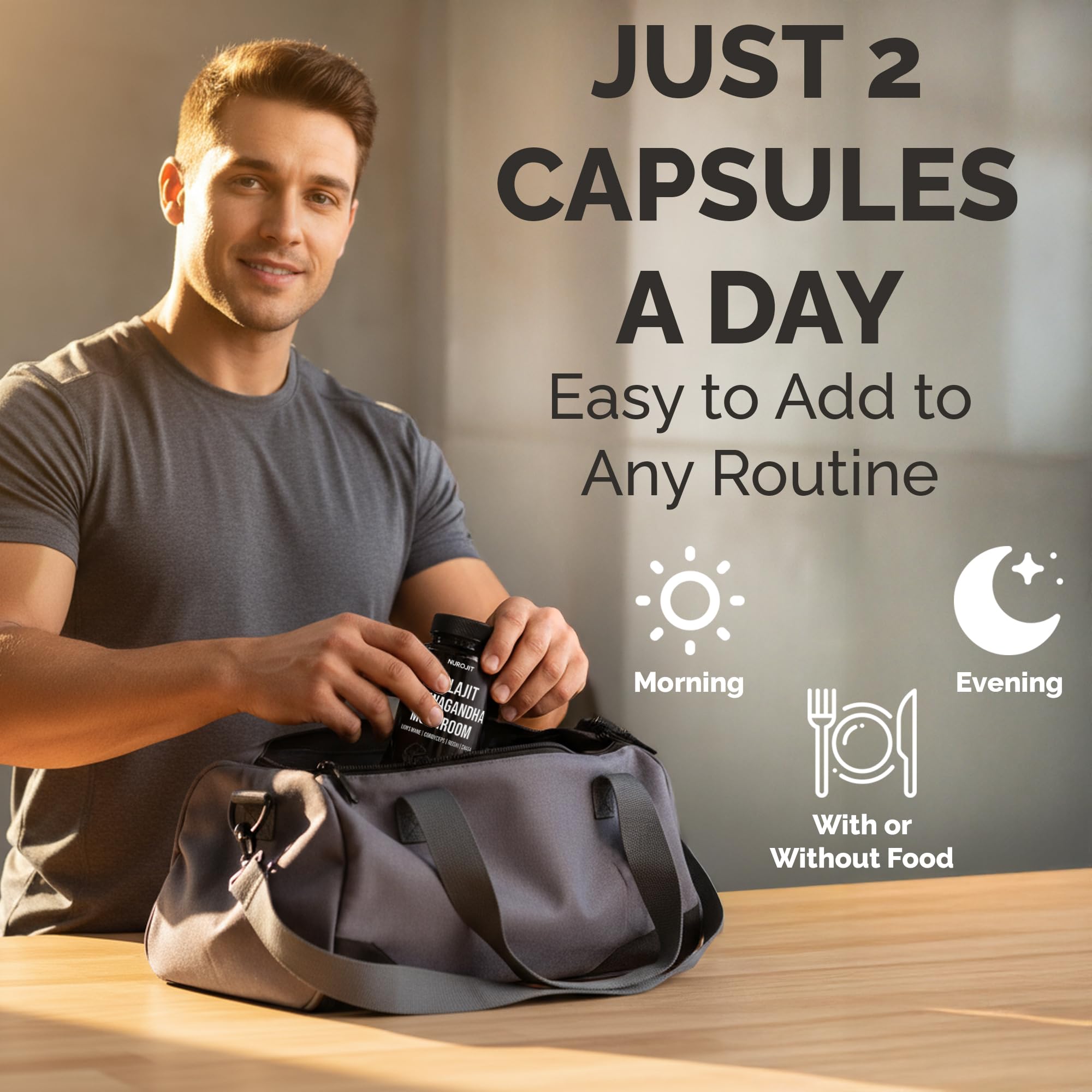 Mushroom supplement for daily vitality