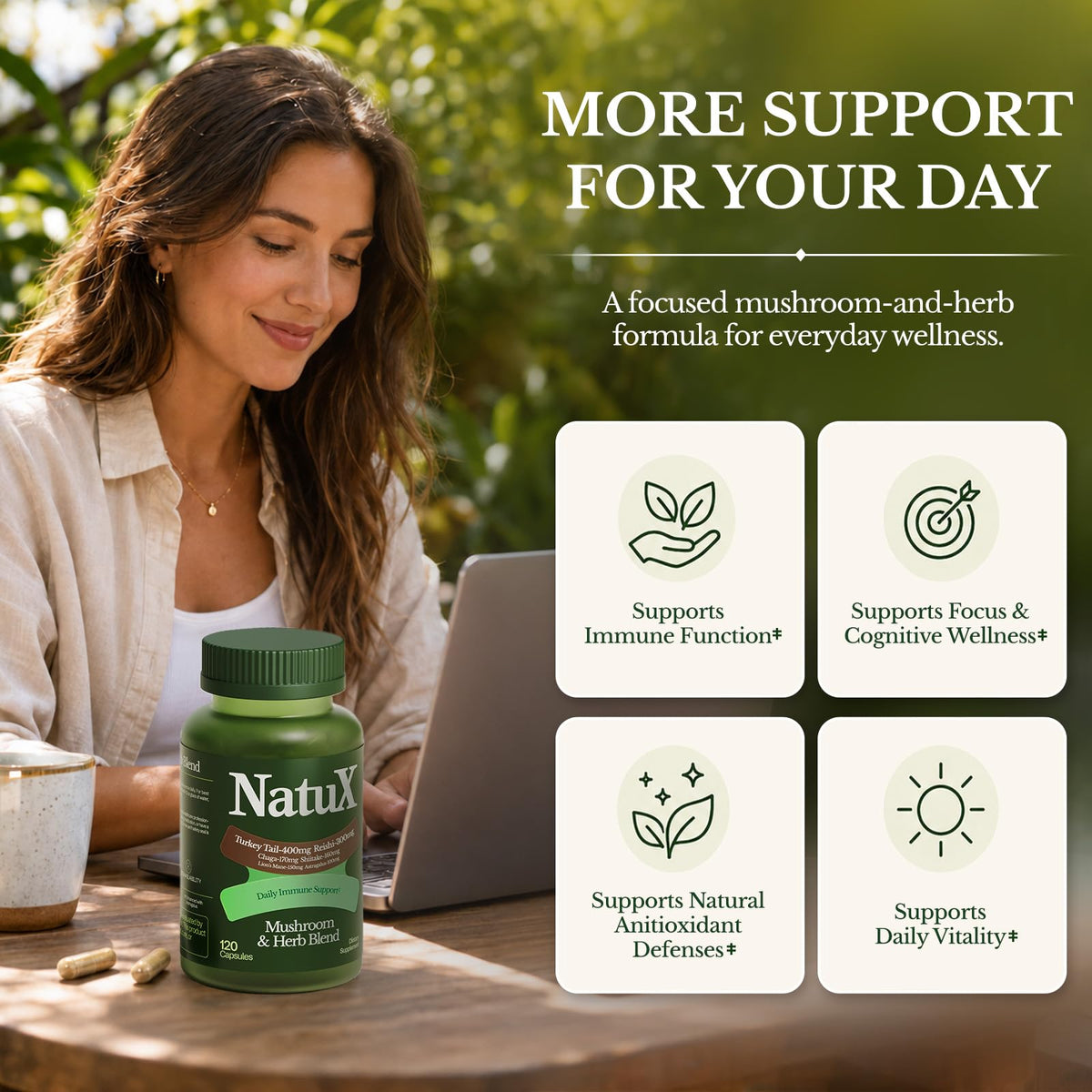 Mushroom supplement for immune support