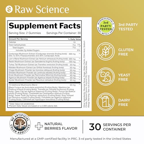 Mushrooms Complex Gummies for cognitive support