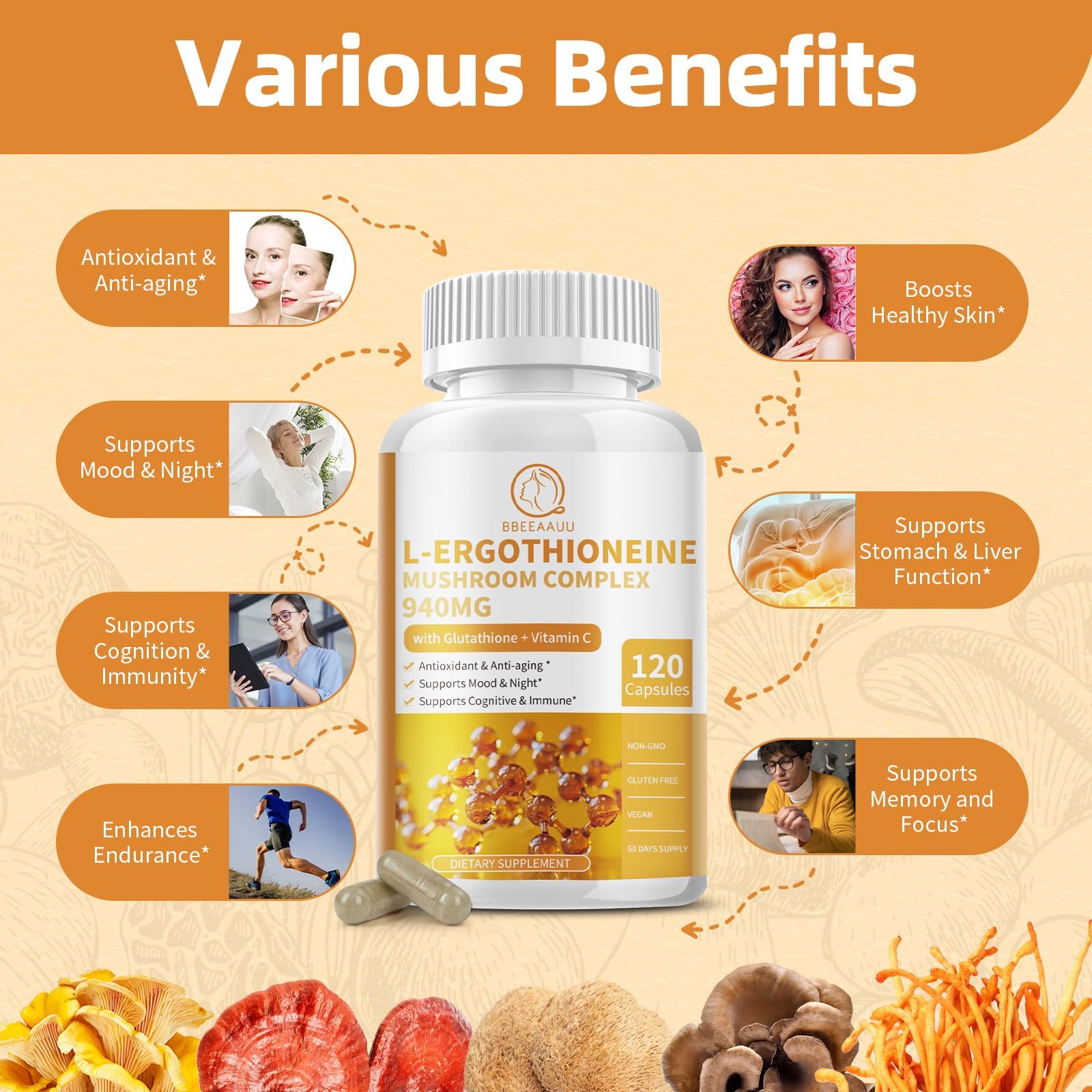 Mushrooms for enhanced immune function