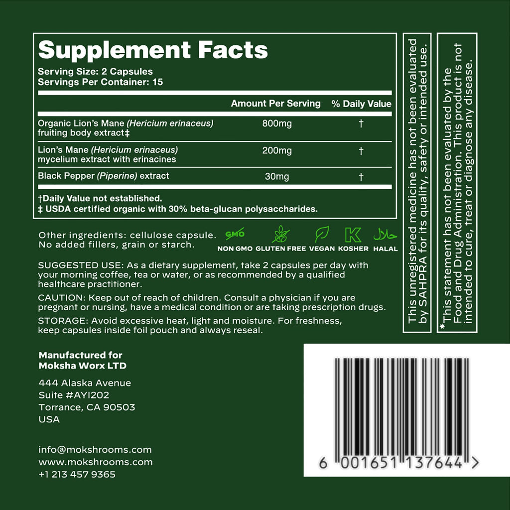 Mushrooms for improved concentration