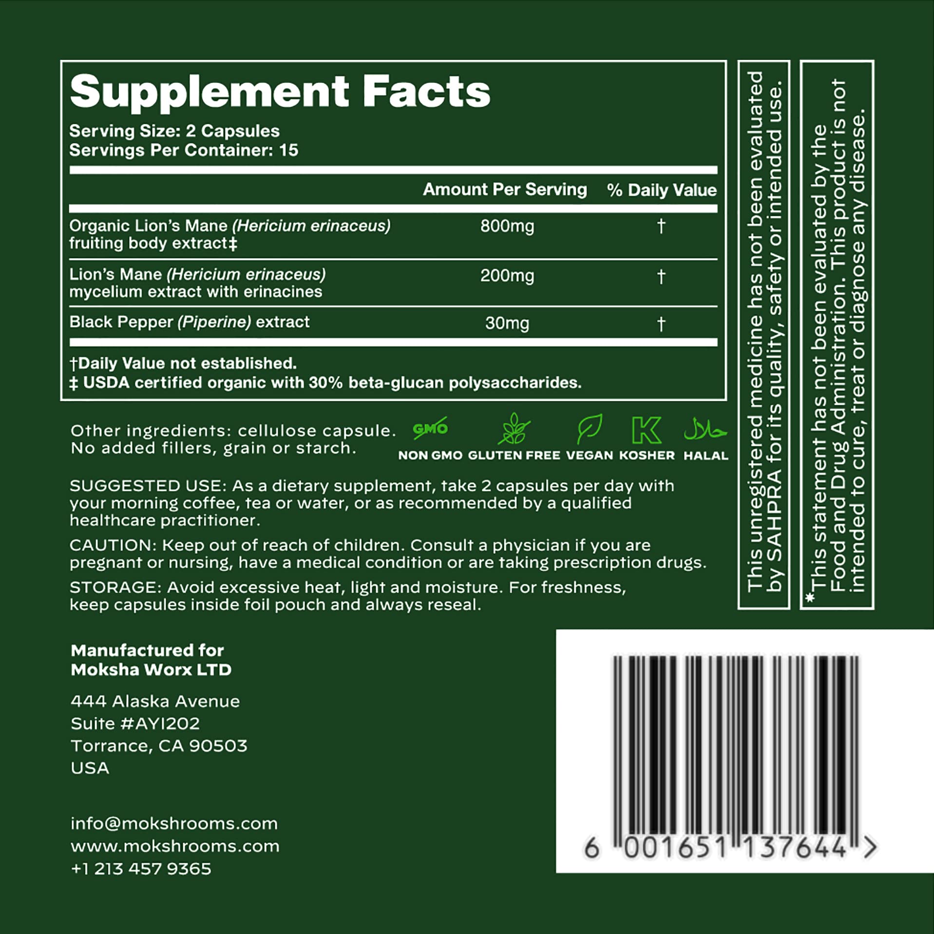 Mushrooms for improved concentration