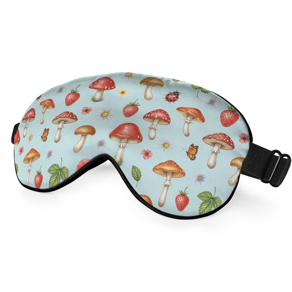 Mushrooms silk eye mask for sleep