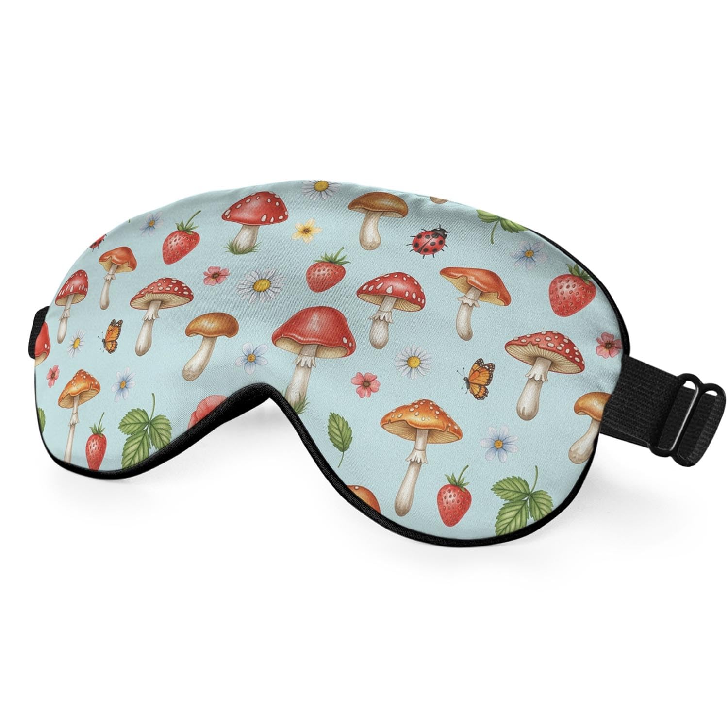 Mushrooms silk eye mask for sleep
