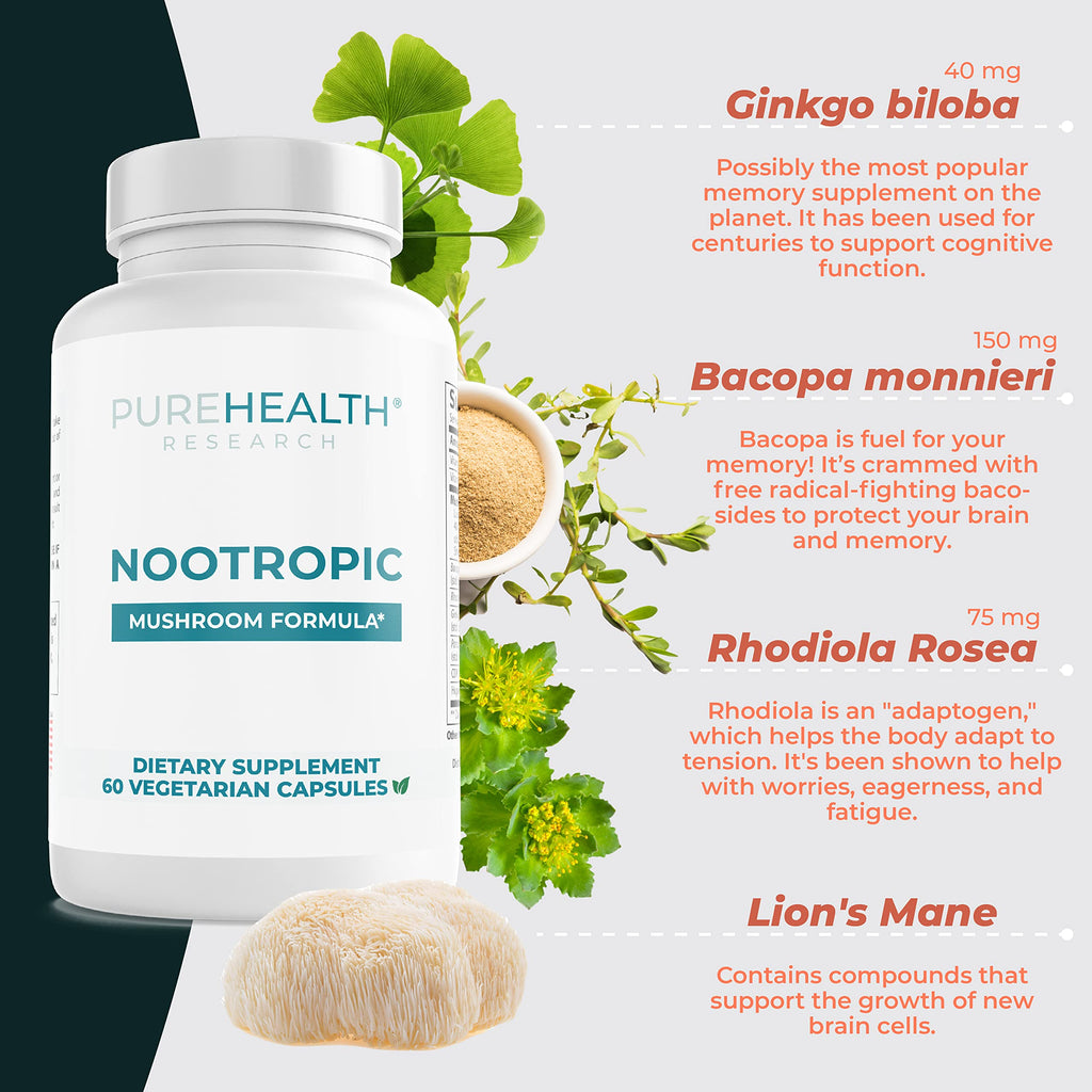 Mushrooms with Bacopa for brain function