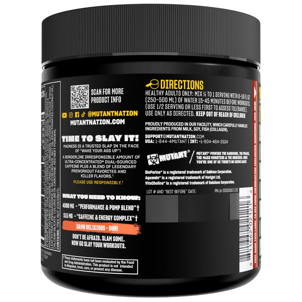 MUTANT pre-workout for enhanced focus
