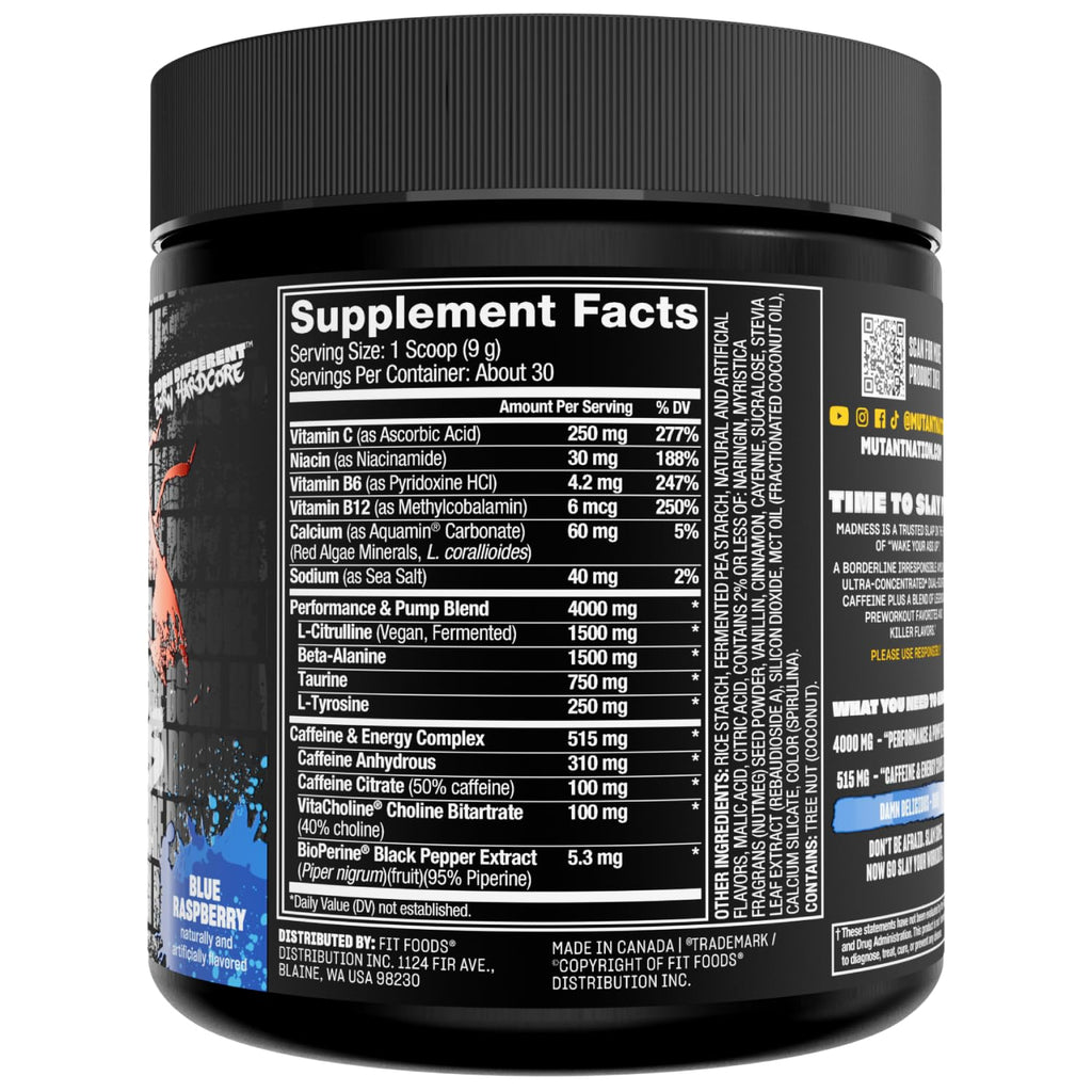 MUTANT pre-workout for focus and energy