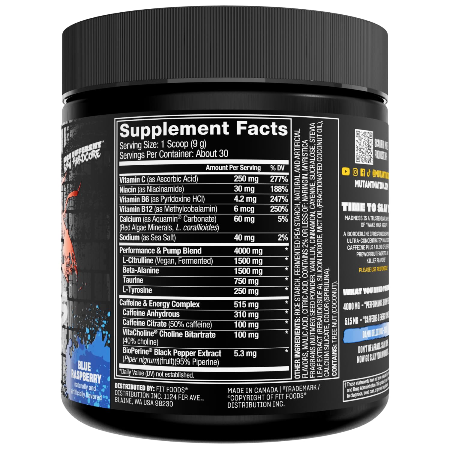 MUTANT pre-workout for focus and energy