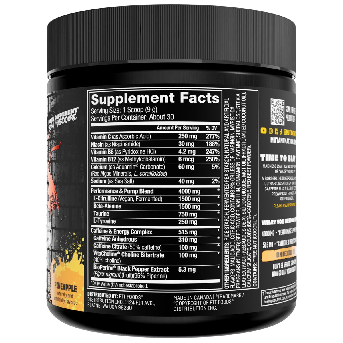 MUTANT pre-workout for focus and energy