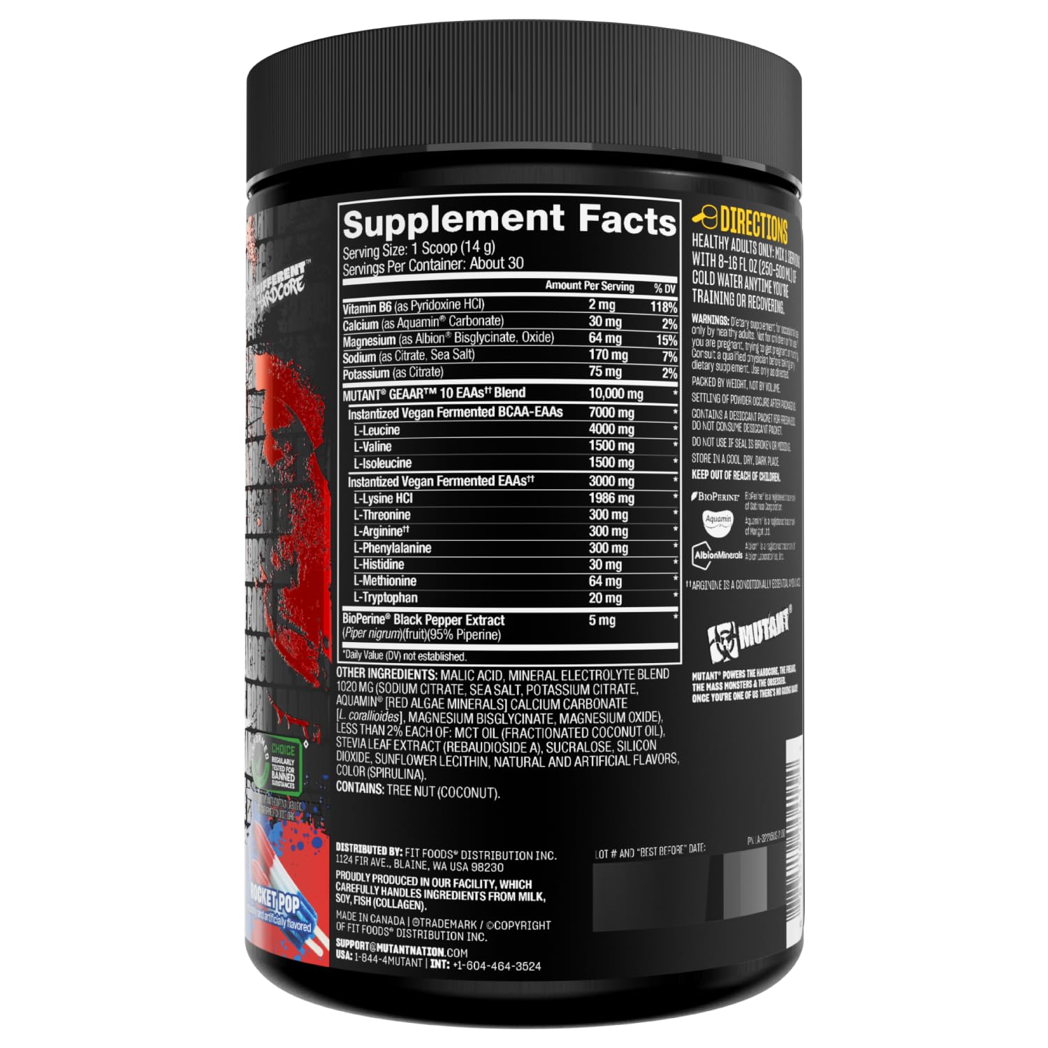 Mutant sports nutrition for athletes