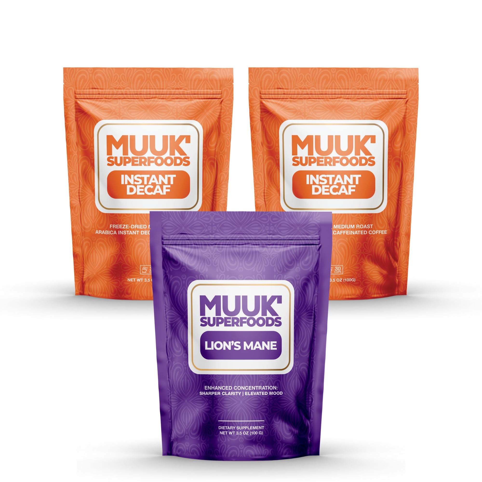MUUK' SUPERFOODS decaf mushroom coffee bundle