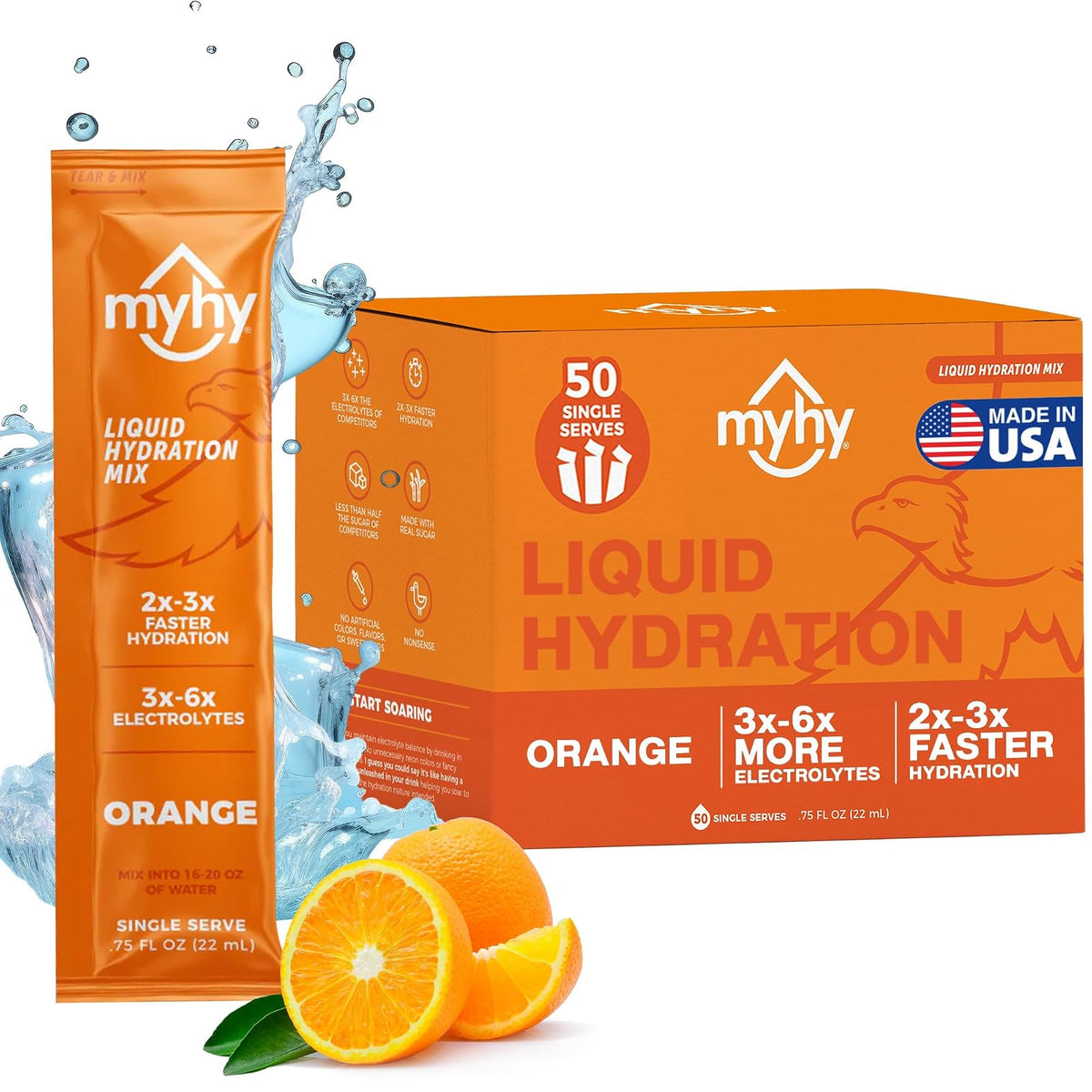 MyHy electrolyte hydration packets orange