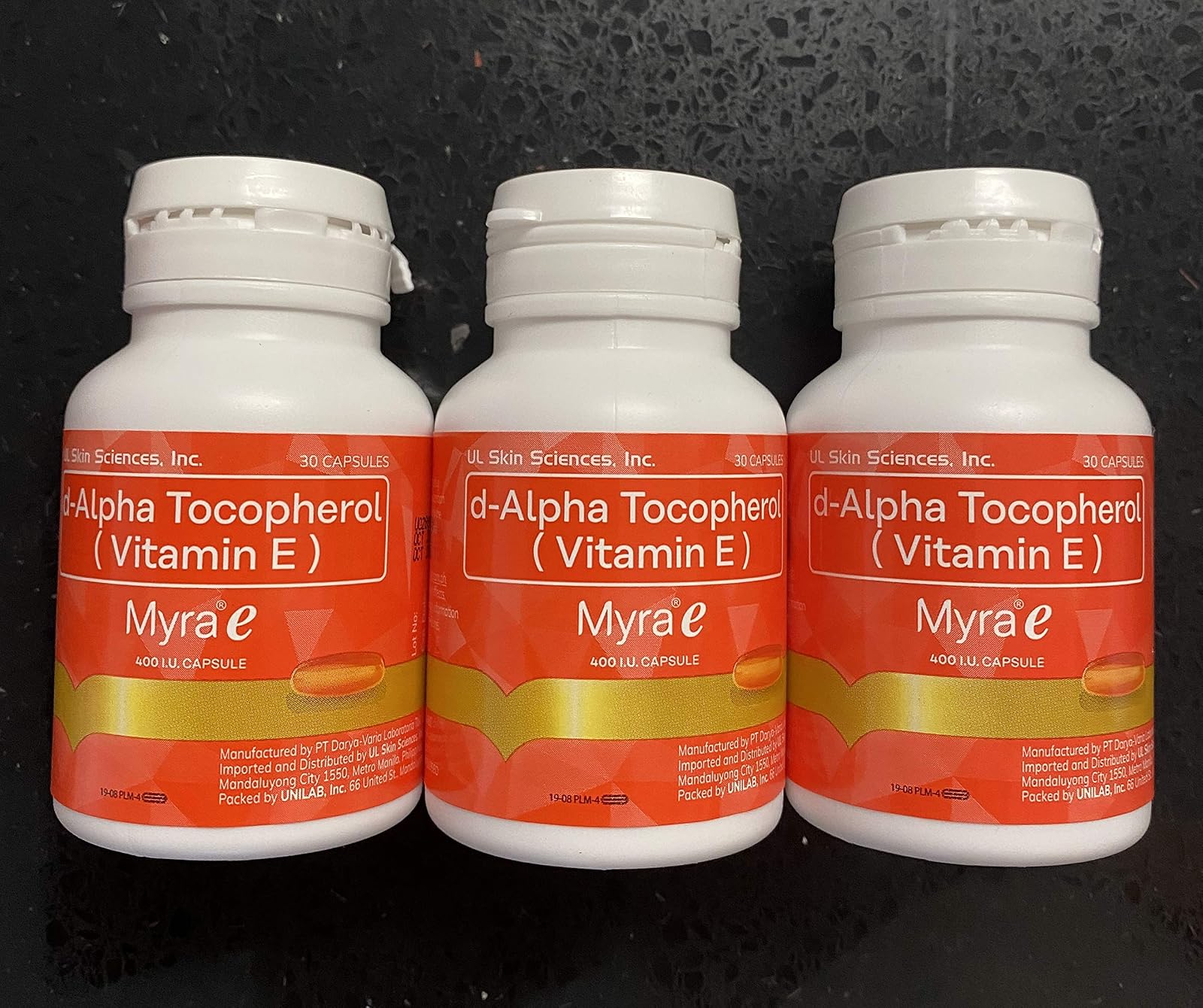 Myra E vitamin E capsules for skin