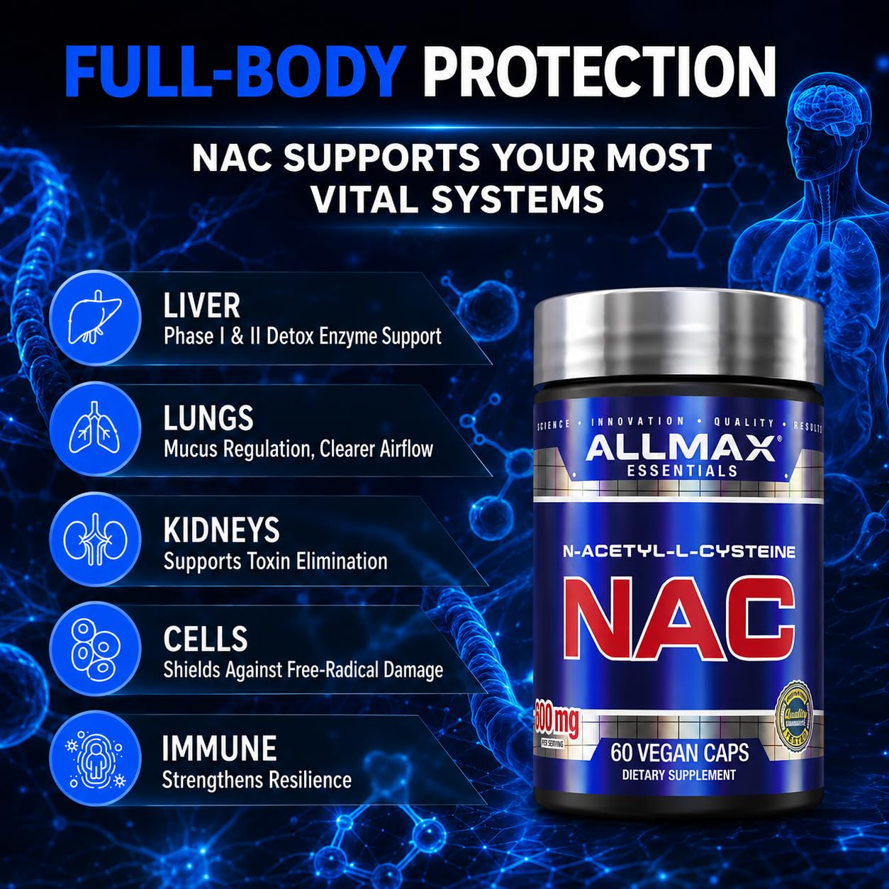 N-Acetyl-L-Cysteine 600 mg supplement