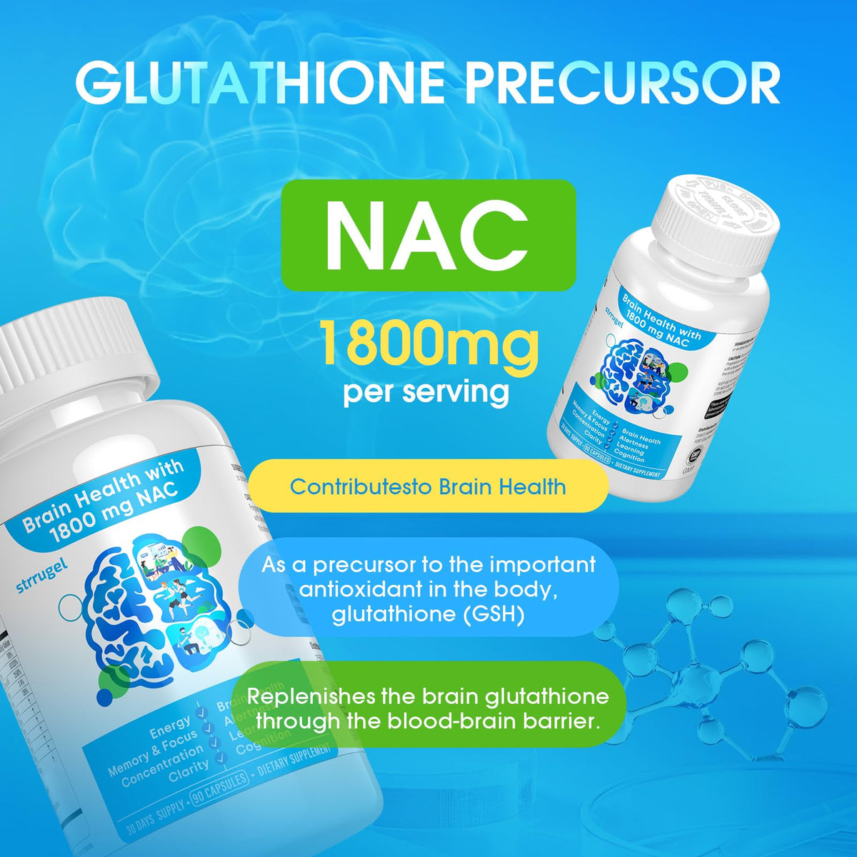 NAC 1800 mg for stress relief