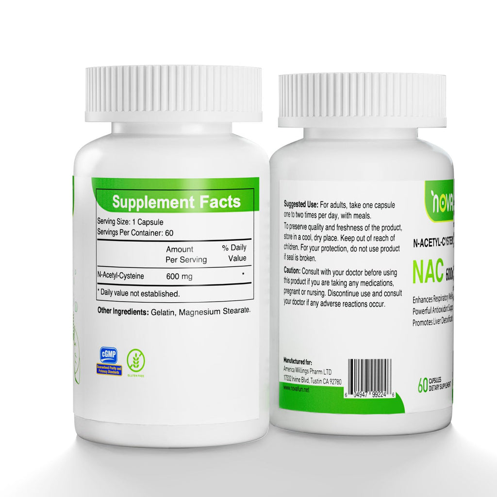 NAC 600 mg capsules for overall wellness