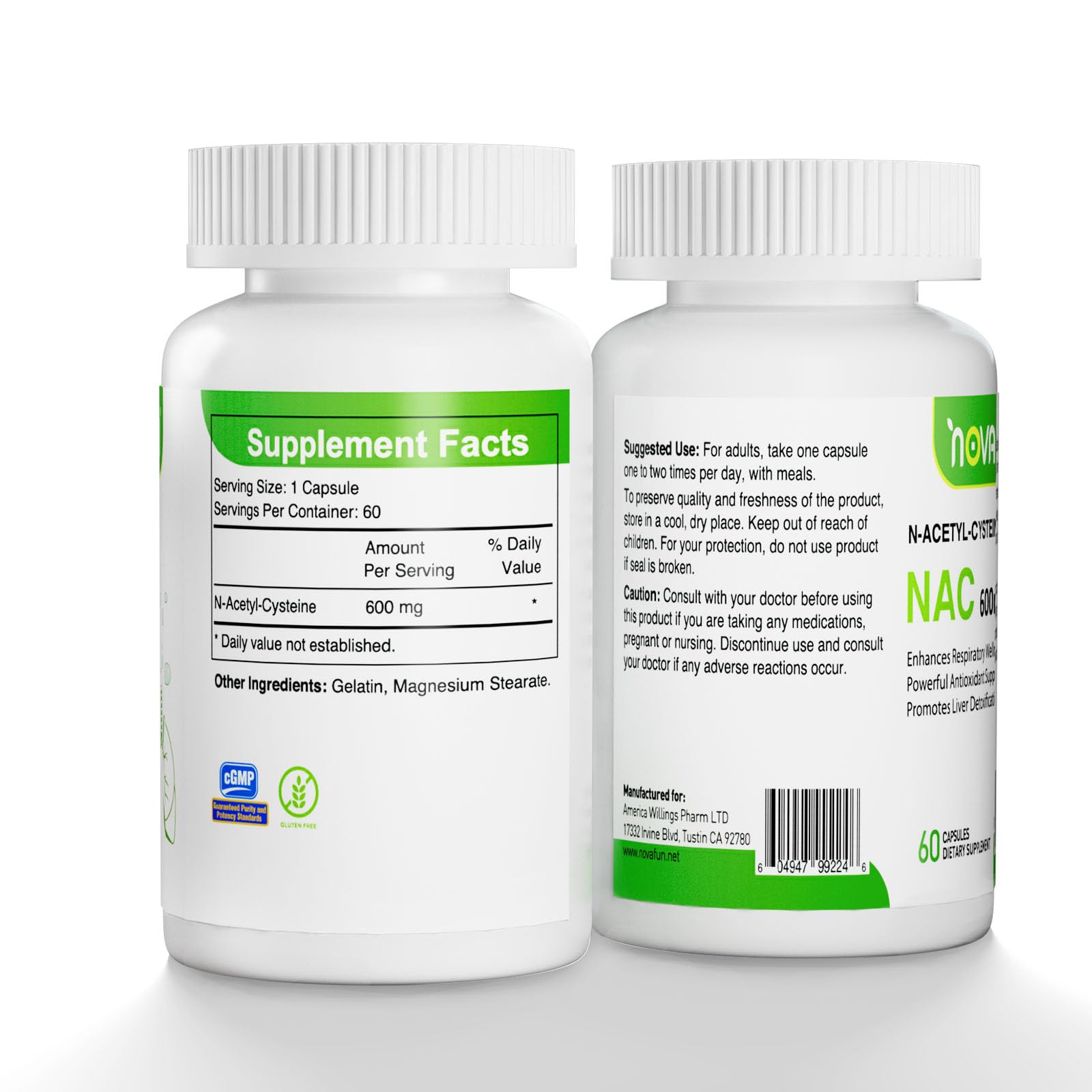 NAC 600 mg capsules for overall wellness