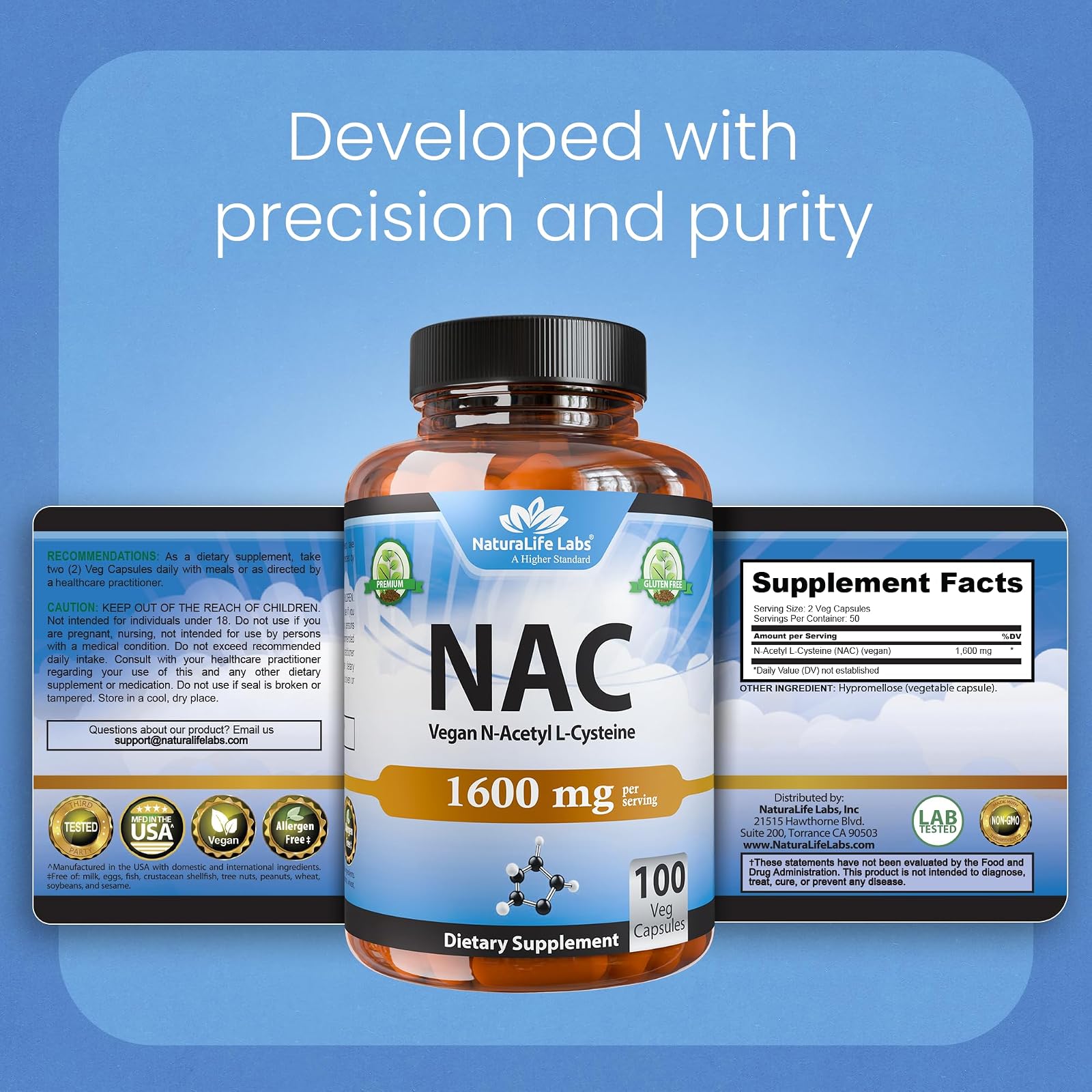 NAC capsules for overall wellness
