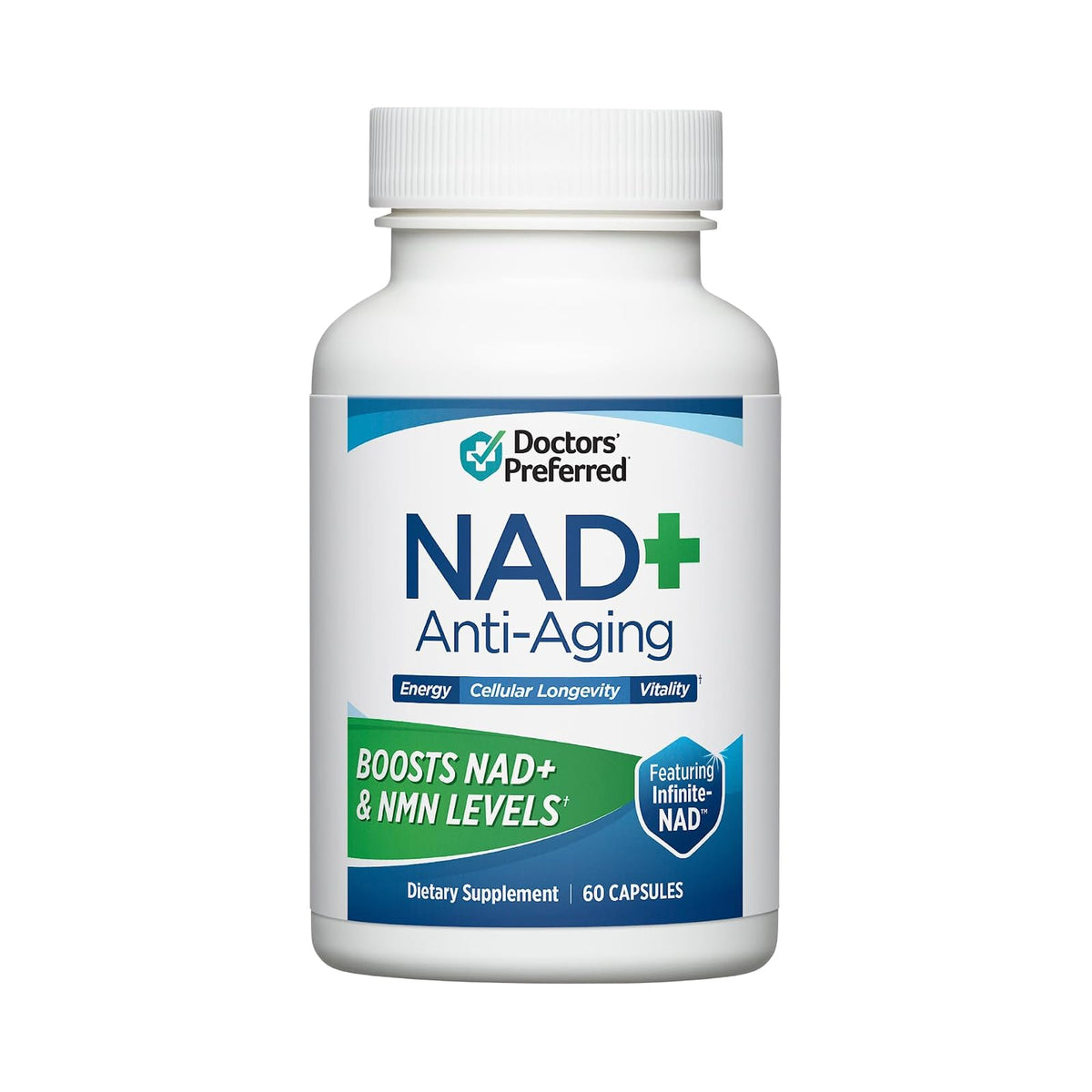 NAD+ anti-aging supplement capsules