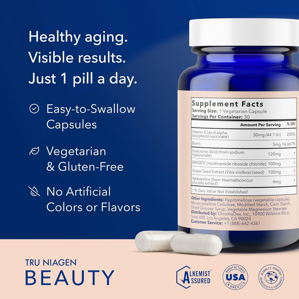 NAD+ biotin capsules for skin health