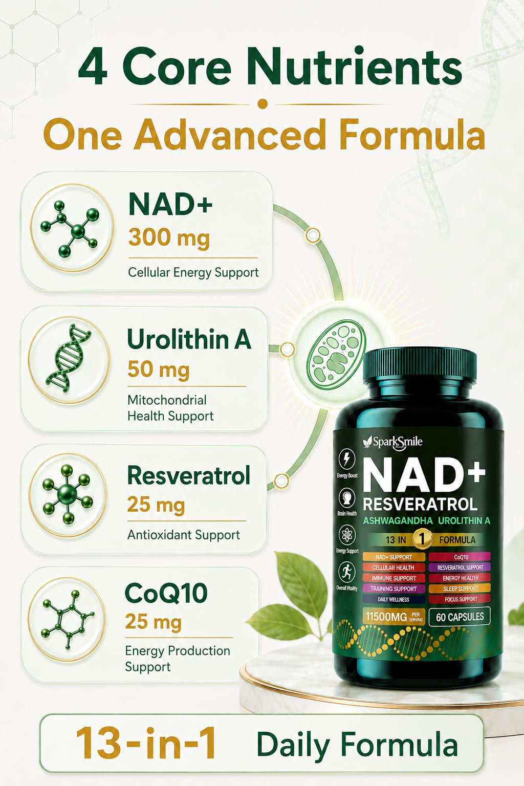 NAD capsules for daily vitality