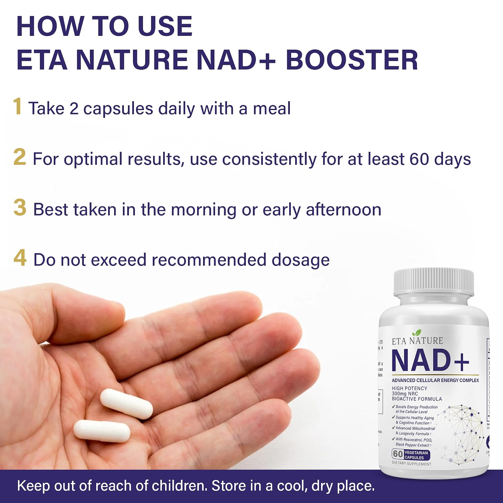 NAD+ capsules for improved stamina