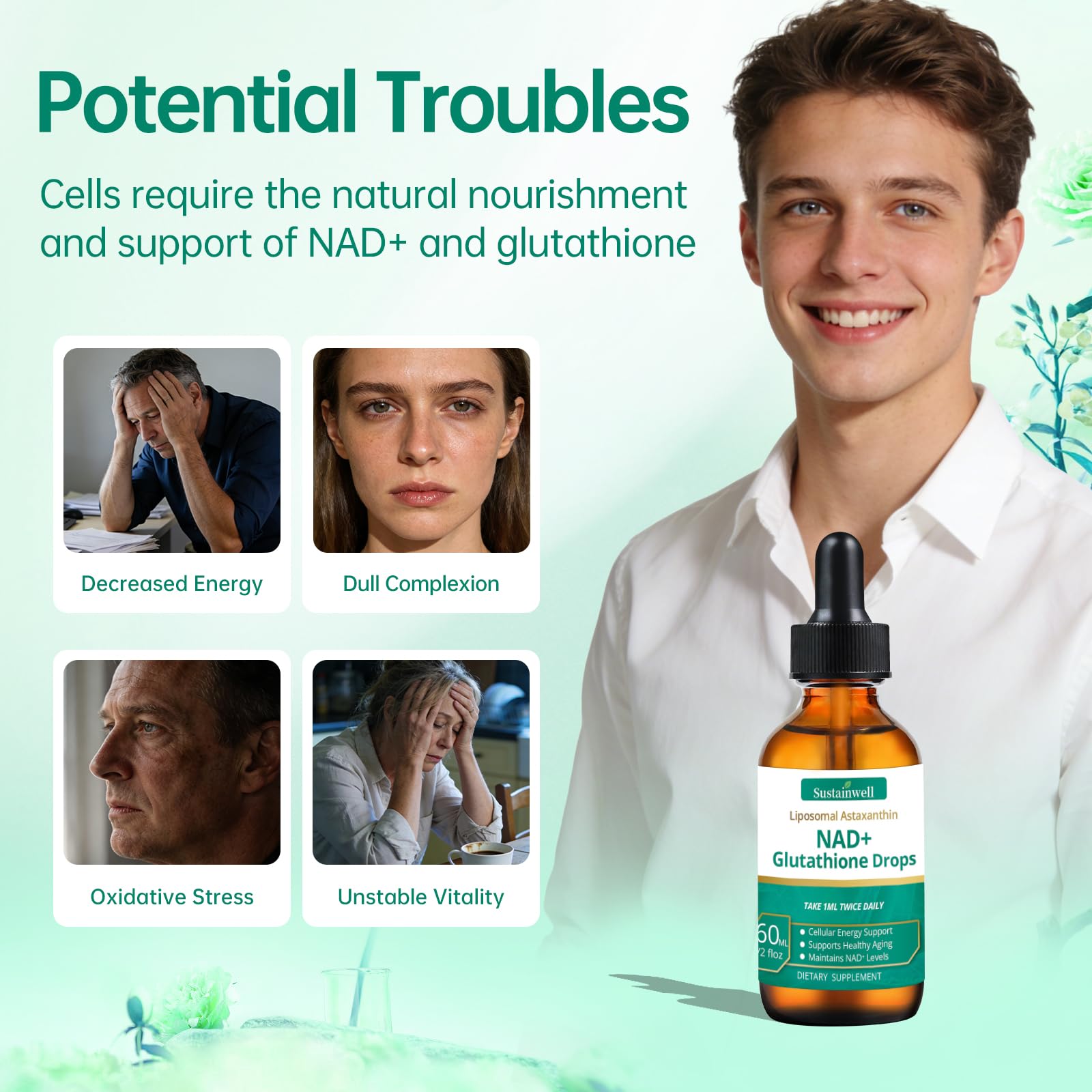NAD+ Glutathione drops boost immunity