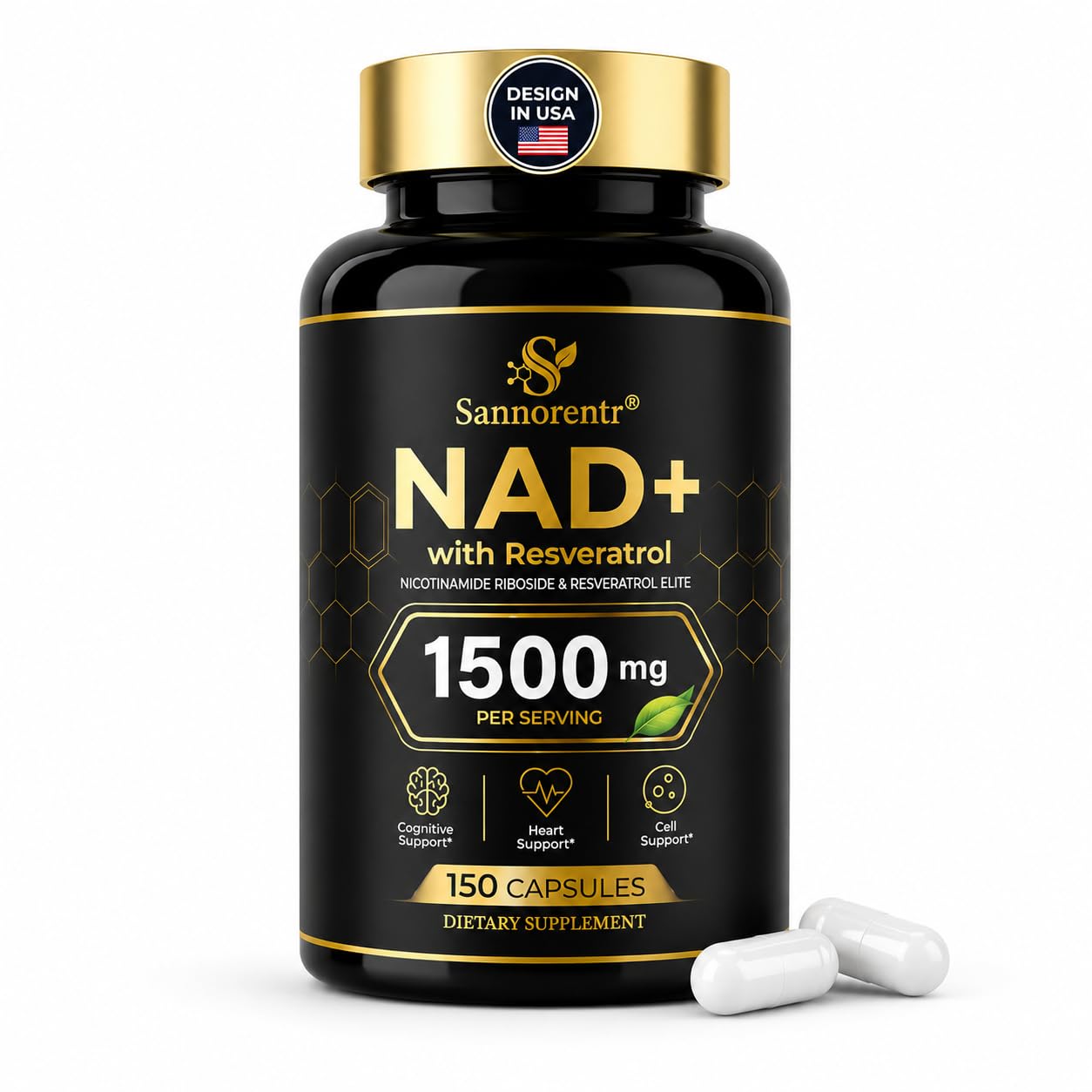 NAD supplement 1500 mg capsules