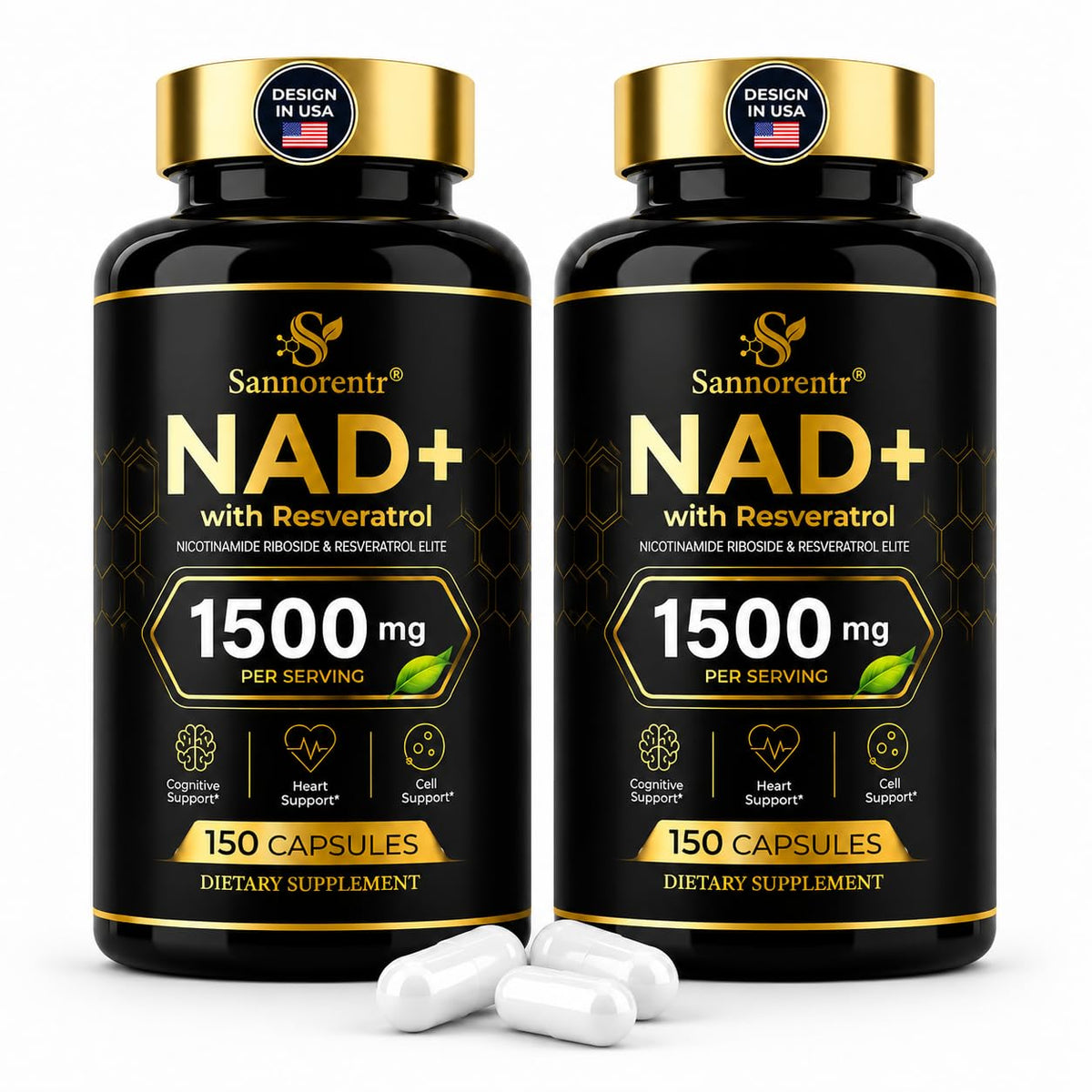 NAD supplement 1500 mg capsules