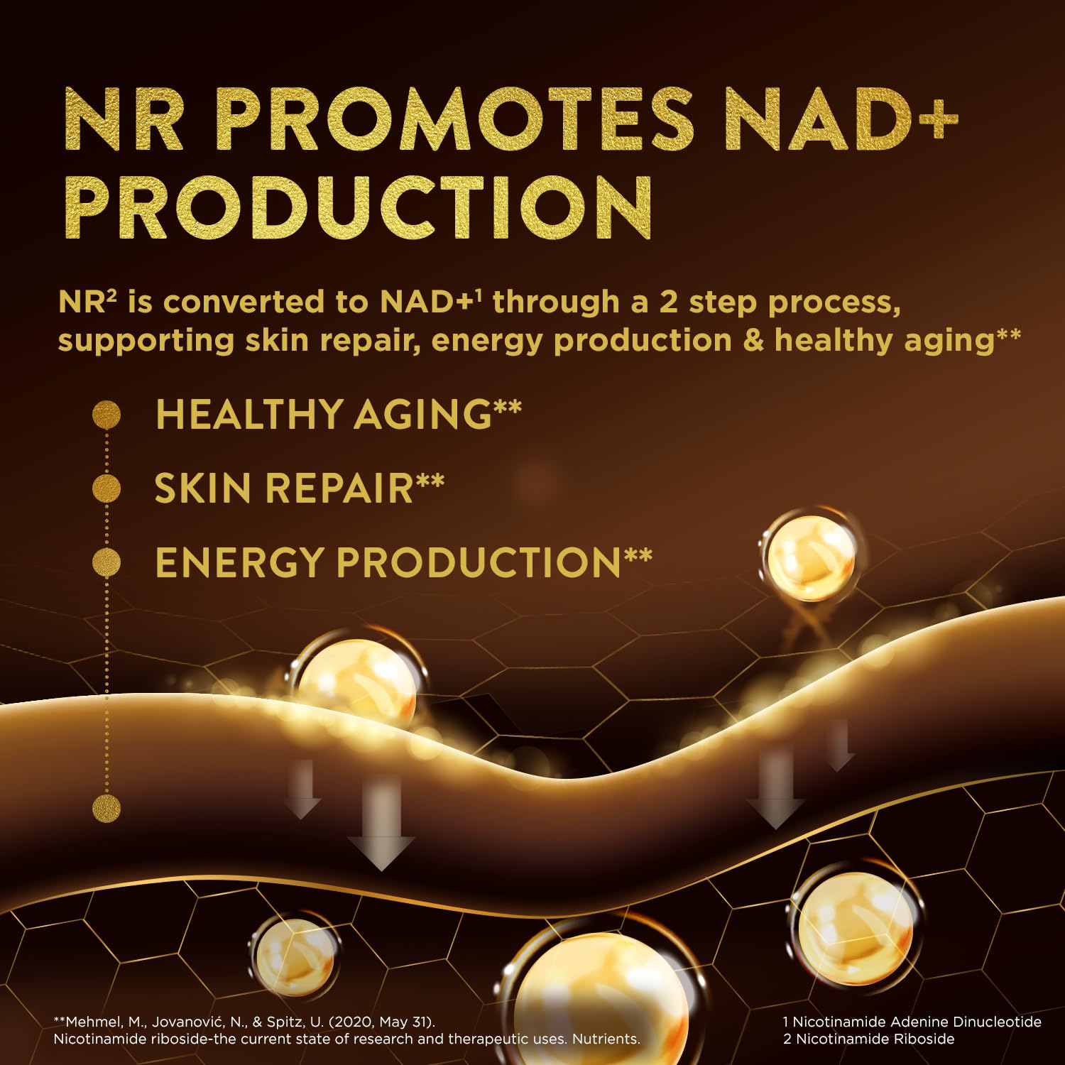 NAD+ supplement for skin health
